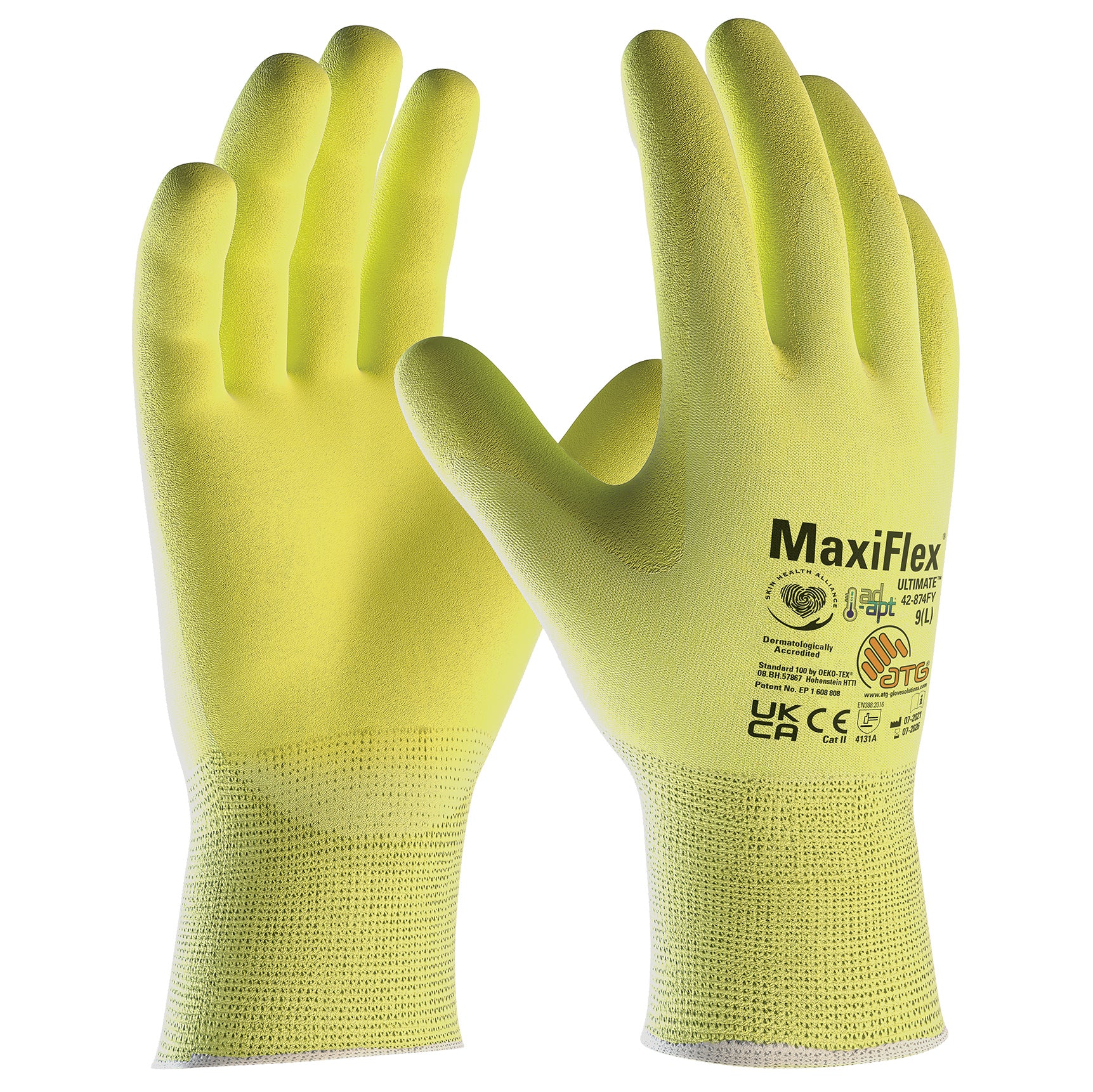 ATG MaxiFlex Ultimate Gloves 42-874FY - Palm Coated Pair – Start Safety UK