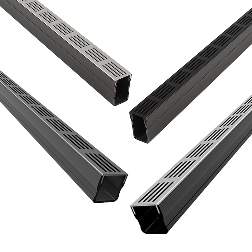 Alusthetic PVC Threshold Drain With Aluminium Grating 1 Metre Length ...