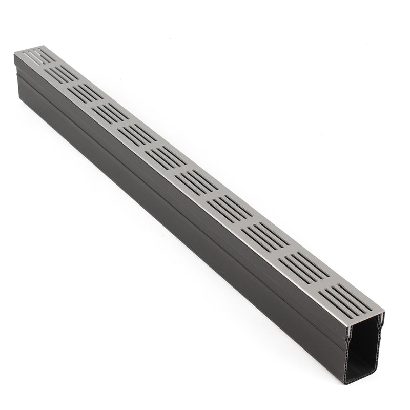 Alusthetic PVC Threshold Drain With Aluminium Grating 1 Metre Length ...