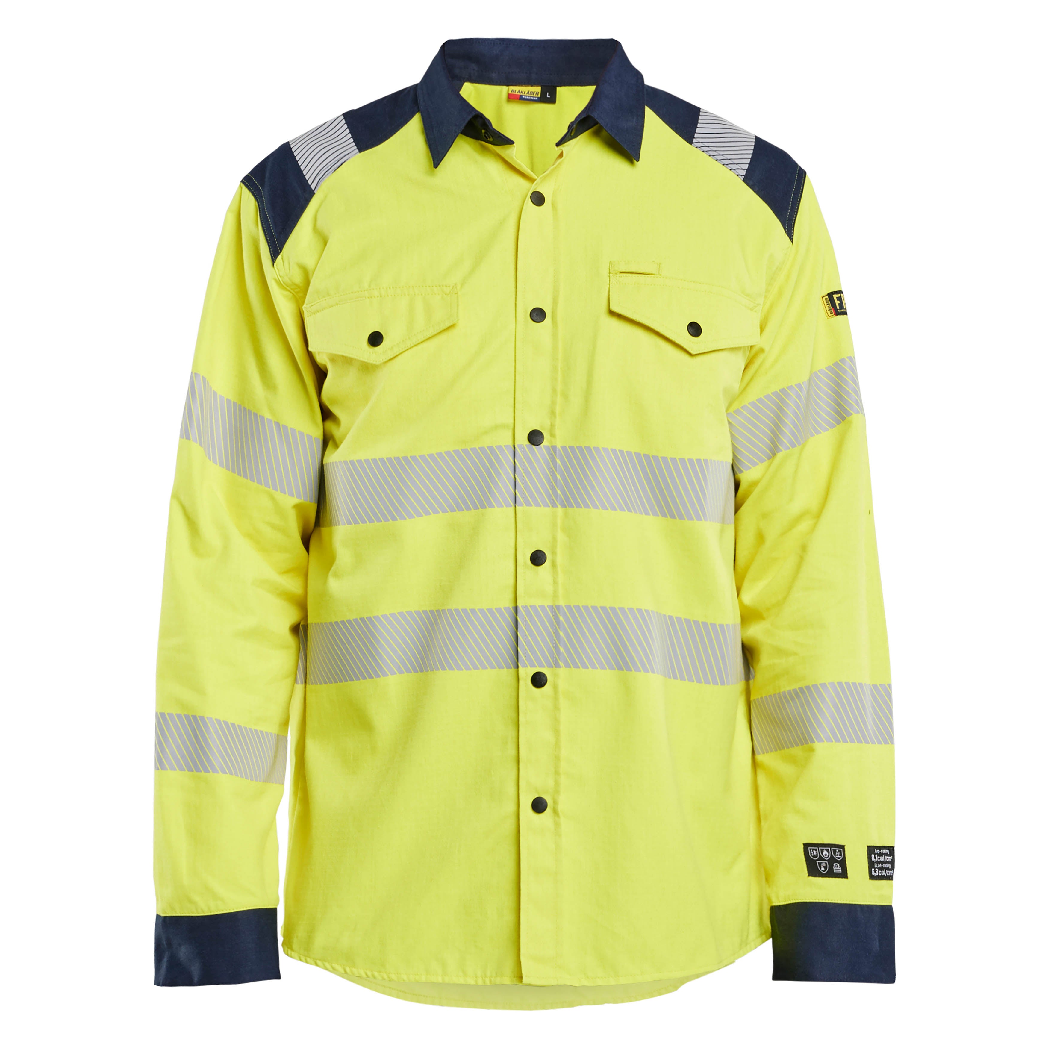 Blaklader 3239 Hi-Vis Yellow/Navy Blue Arc Flash & Fire Retardant ...