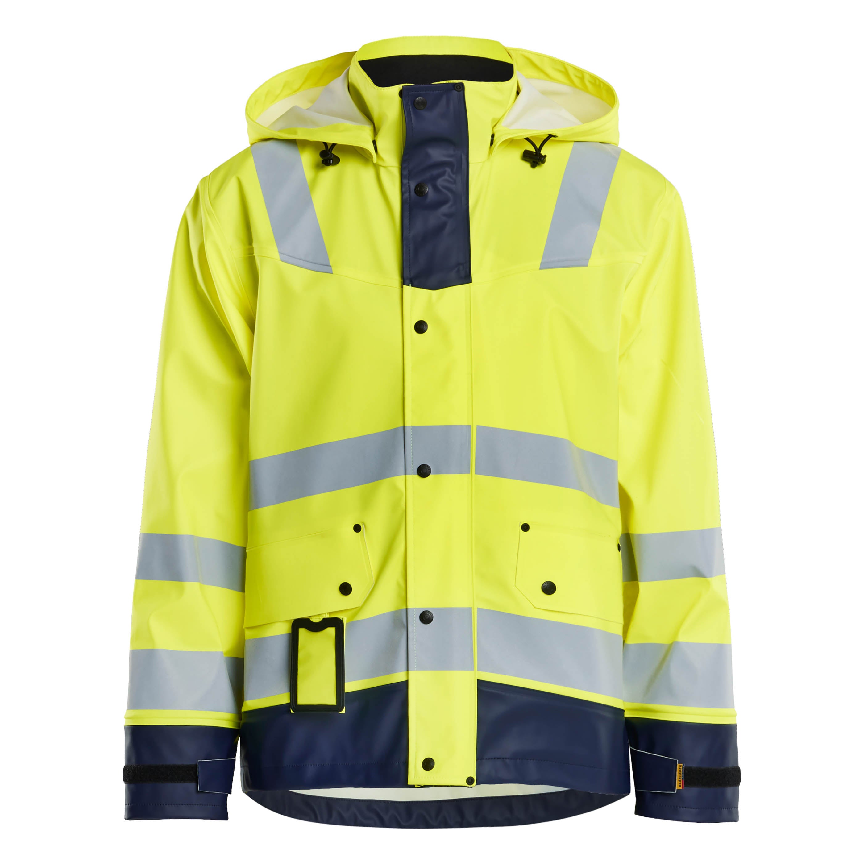 Blaklader 4302 Hi-Vis Yellow/Navy Blue Rain Jacket | Start Safety UK