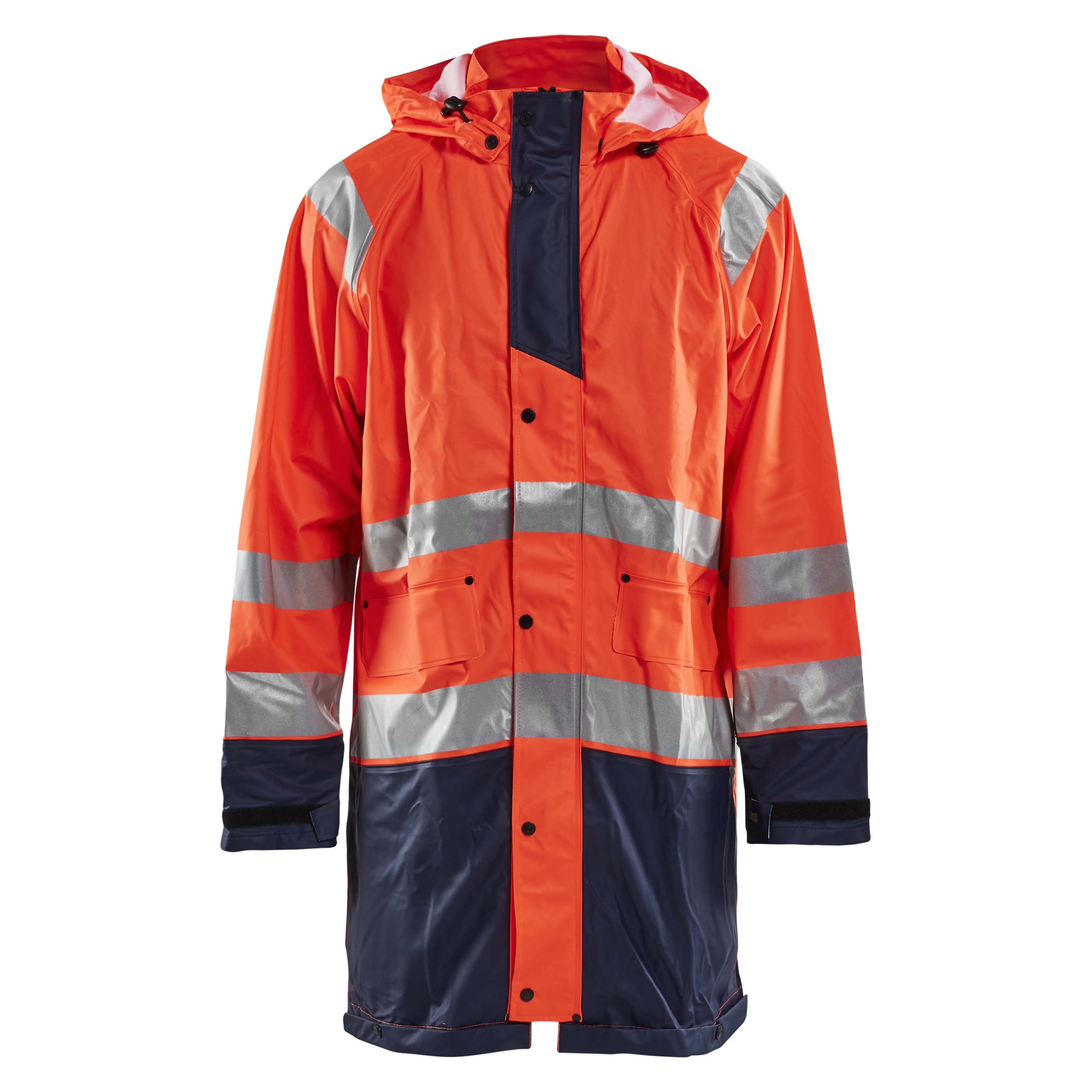 Blaklader 4324 Hi-Vis Orange/Navy Blue Rain Jacket Hi-Vis | Start Safety UK