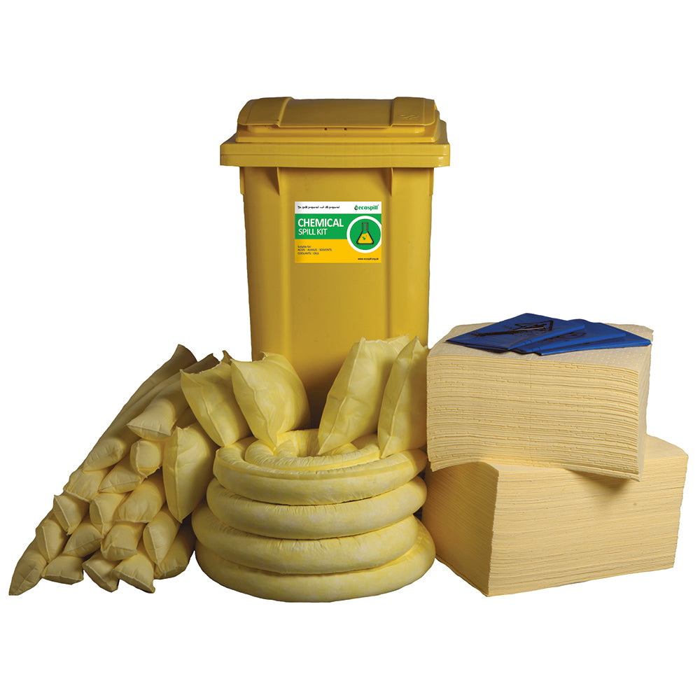 Ecospill 240L Chemical Spill Kit 2 Wheel PE Bin | Start Safety UK
