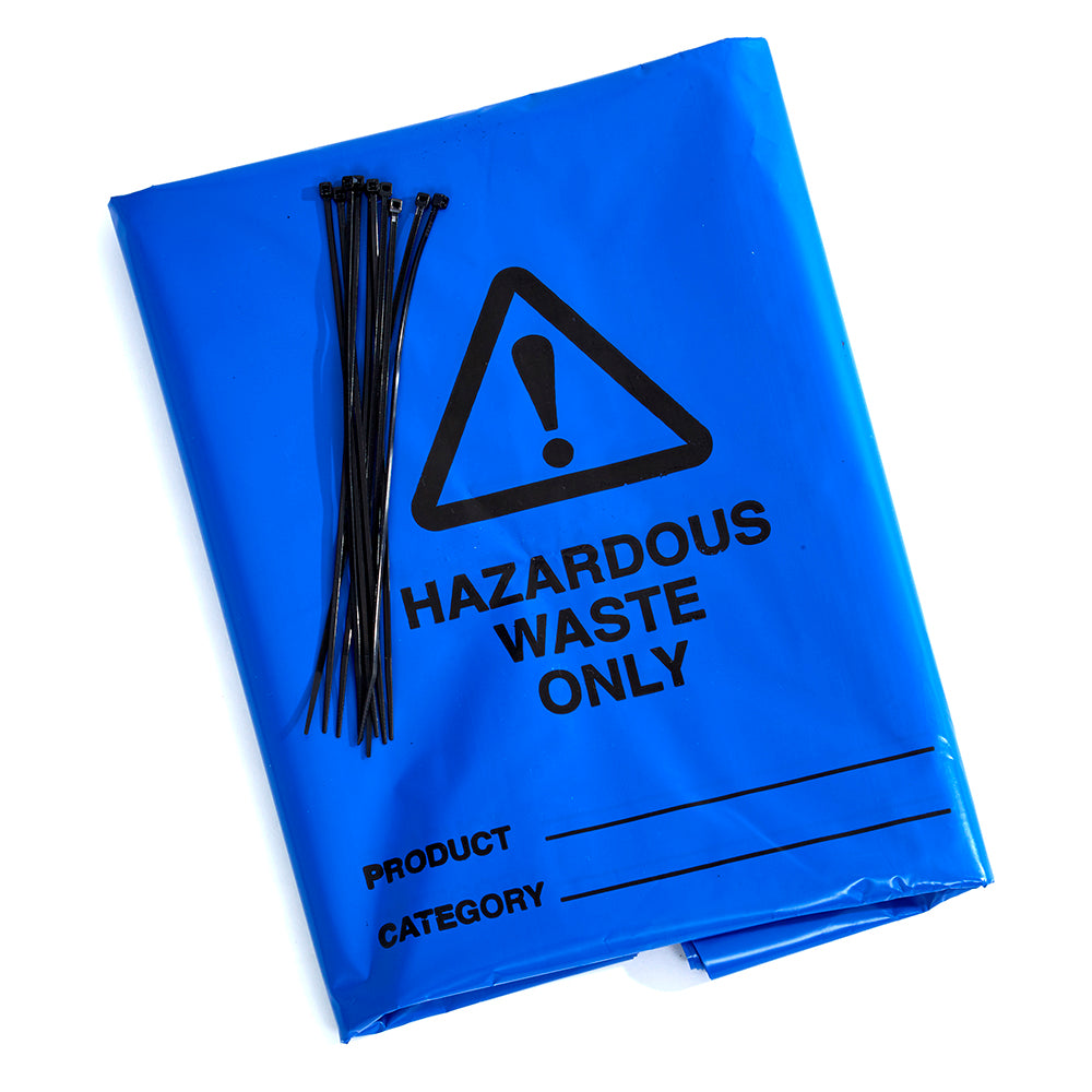 Ecospill Blue Hazardous Waste Disposal Bags & Ties x 100 (Pack of 100 ...