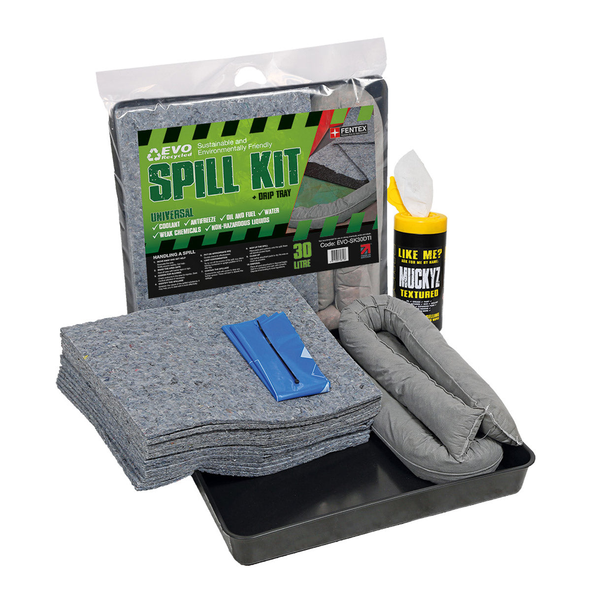 Fentex Evo Recycled® General Purpose 30 Litre Spill Kit with Drip Tray ...