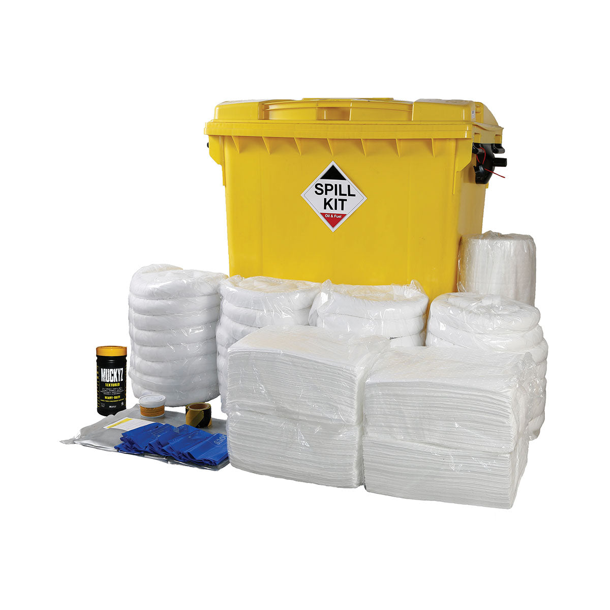 Fentex Oil and Fuel Spill Kit - 4 Wheeled Bin - 800L | Start Safety UK