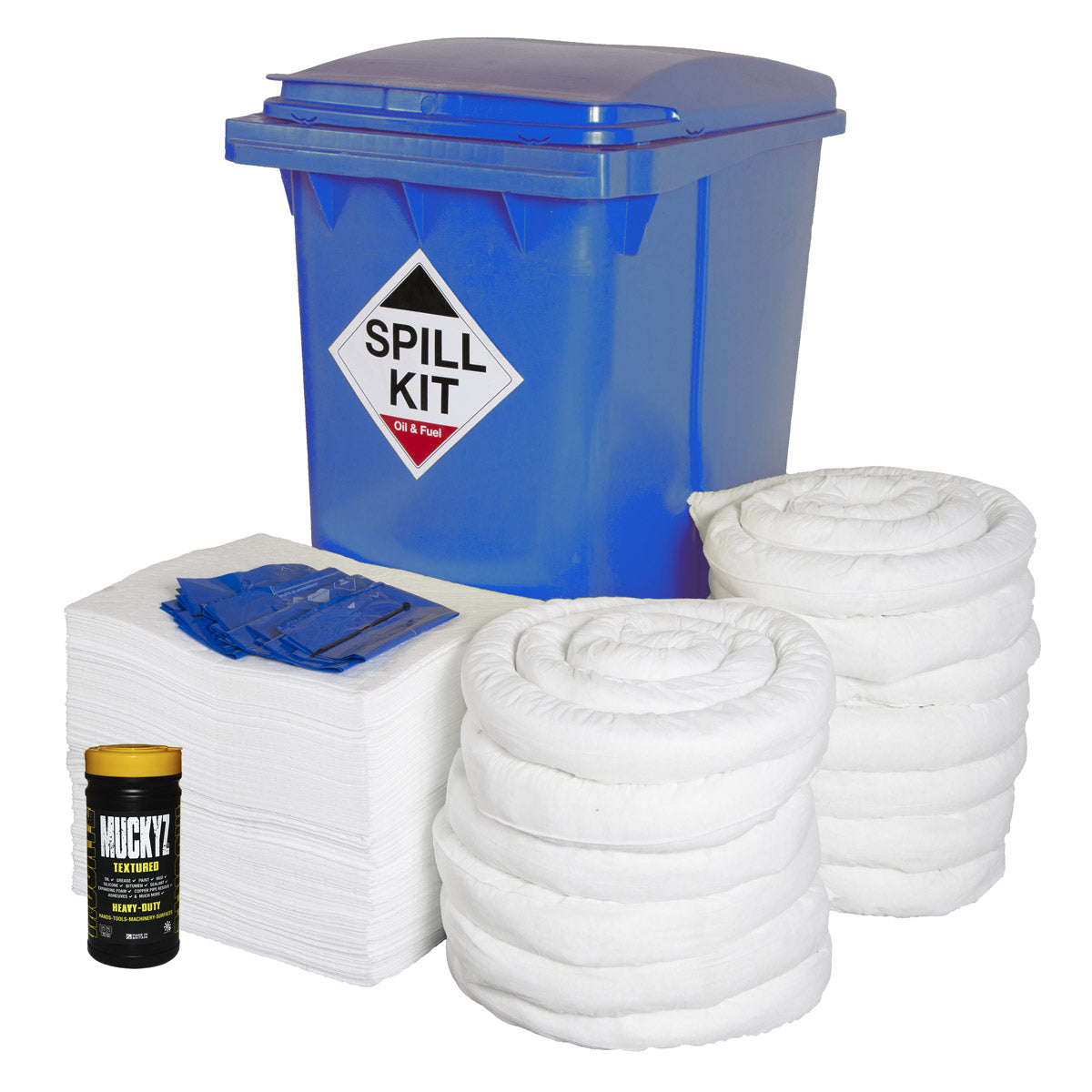 Fentex Oil and Fuel Kit - Blue Wheelie Bin - 360L | Start Safety UK