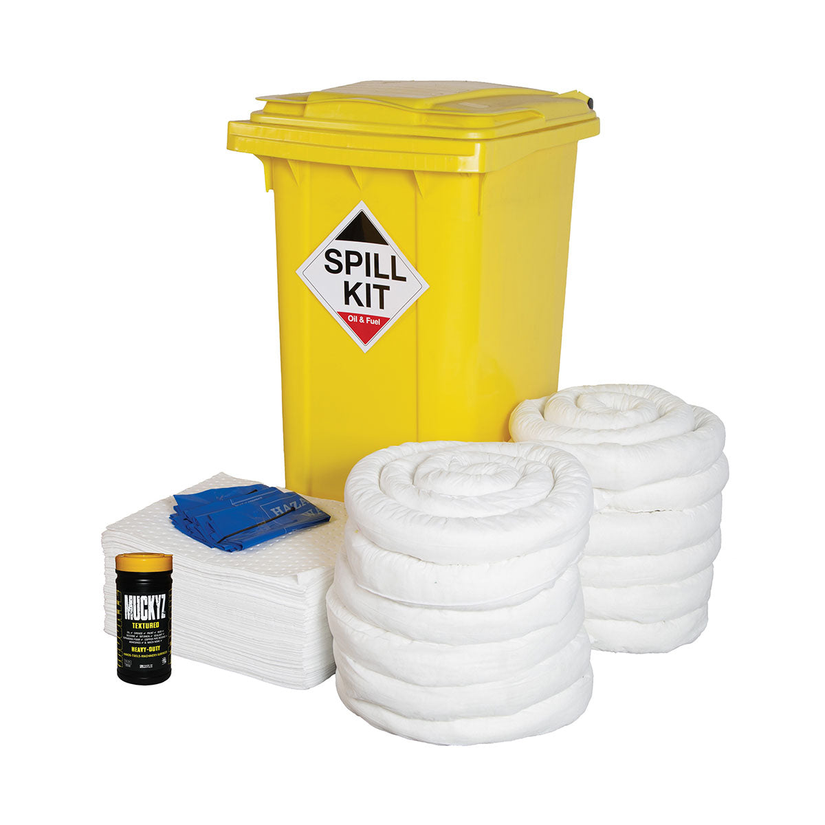 Fentex Oil and Fuel Kit - Yellow Wheelie Bin - 240L | Start Safety UK