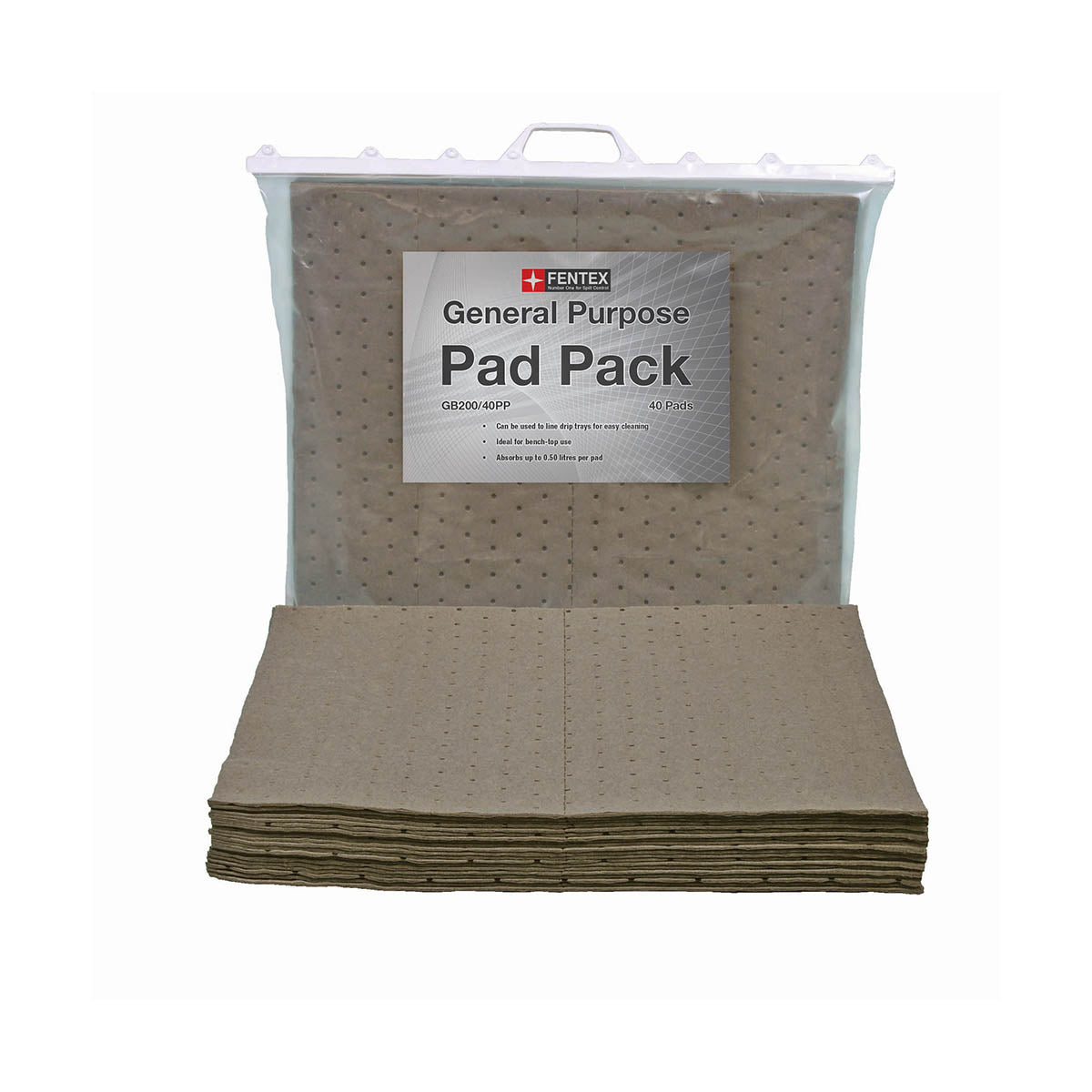 Fentex Single Weight General Purpose Bonded Absorbent Pads - Poly Pack ...