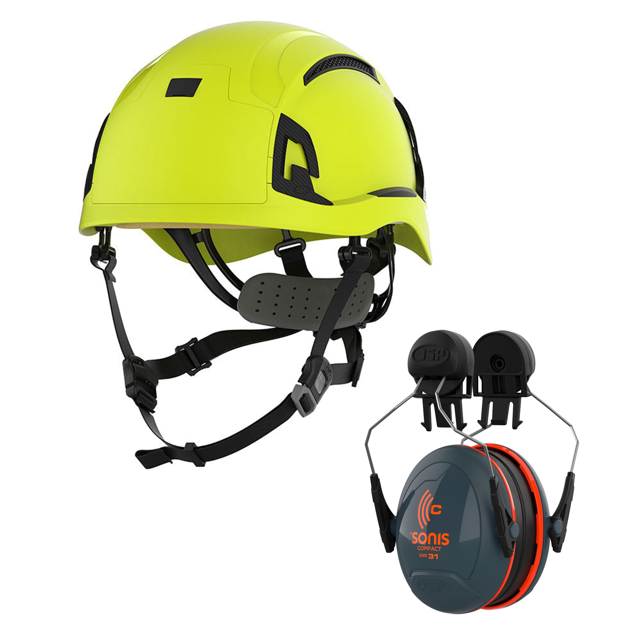 JSP EVO Alta Baseworker With JSP Sonis Ear Defenders Hard Hat Kit | Hi ...