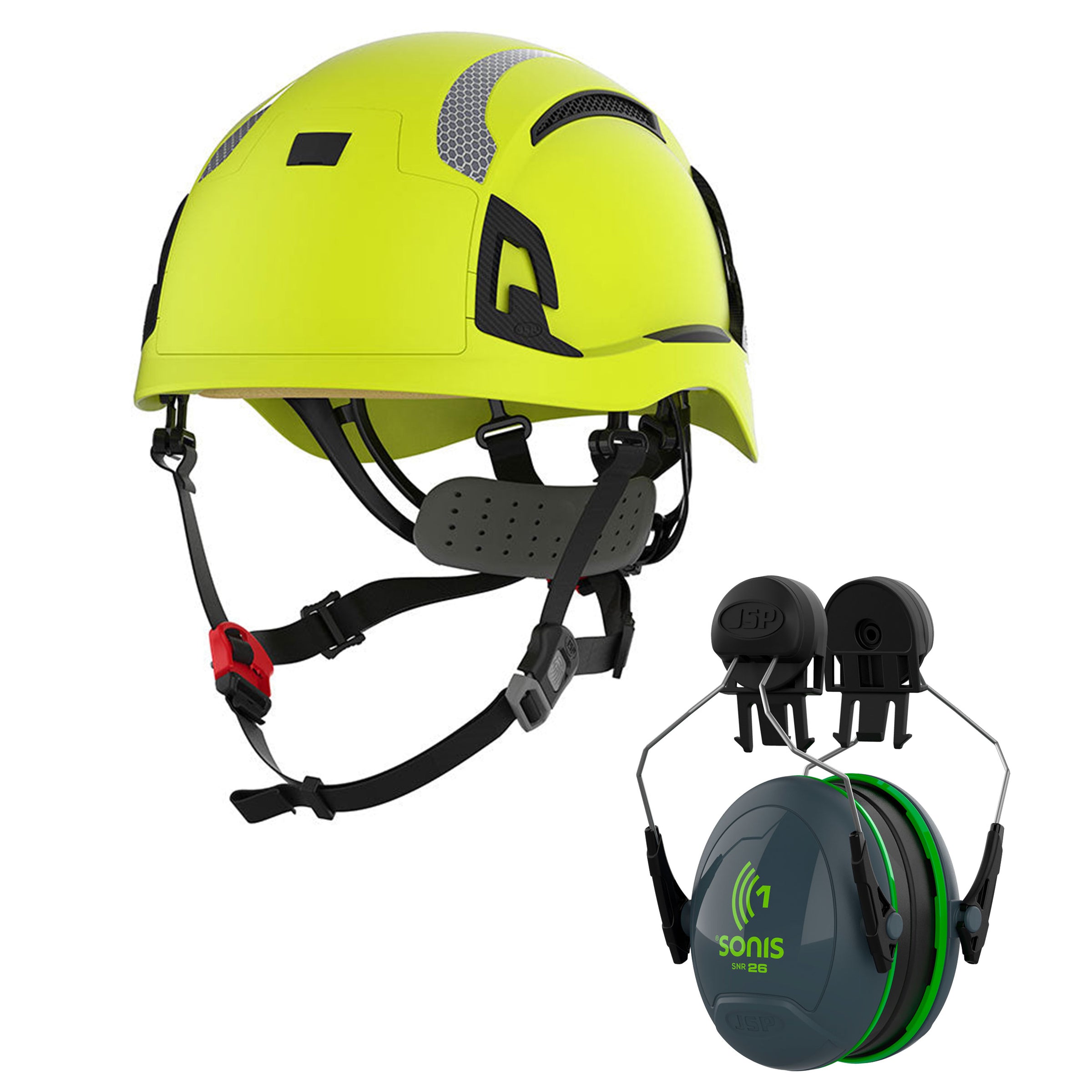 JSP EVO Alta Dualswitch With JSP Sonis Ear Defenders Hard Hat Kit | Hi ...
