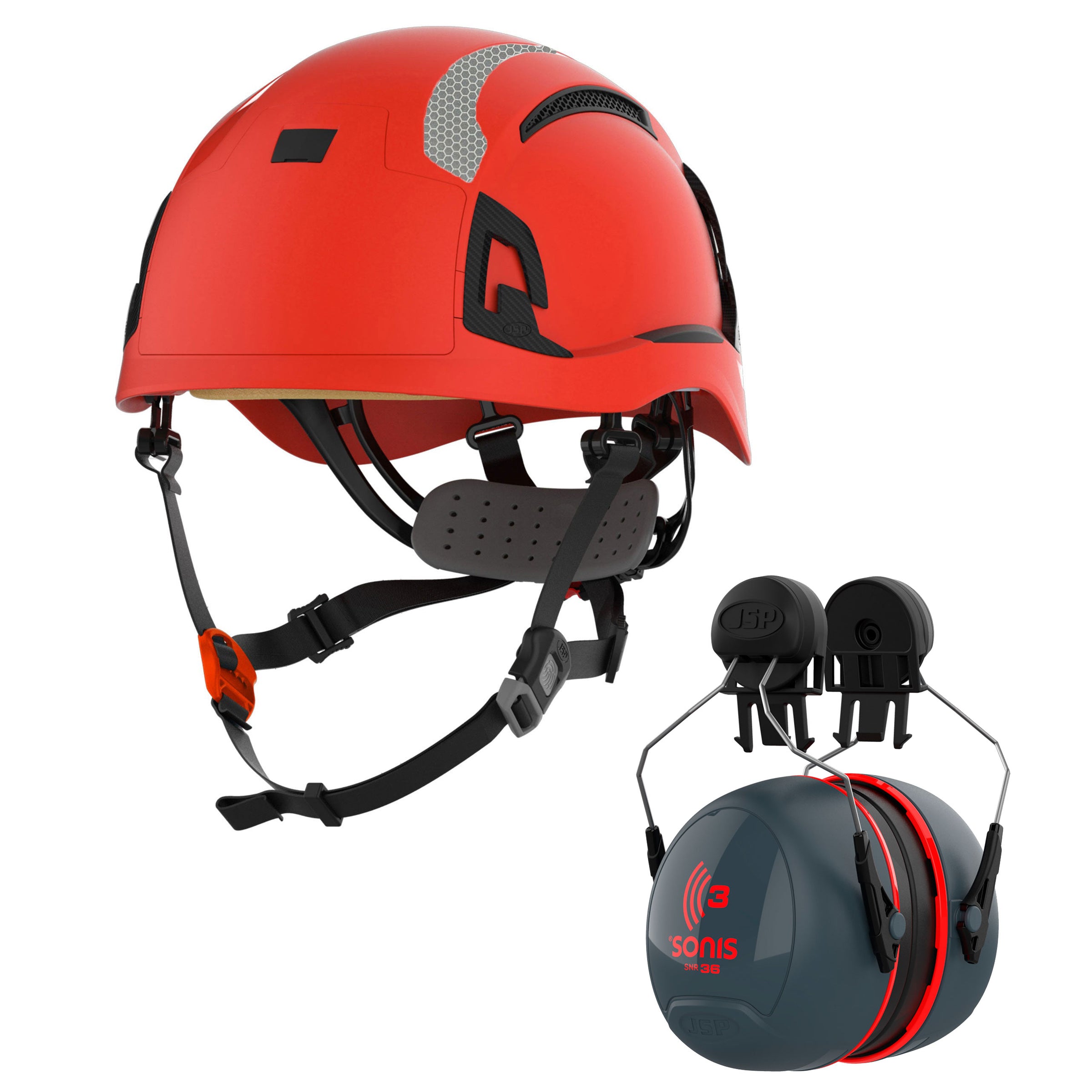JSP EVO Alta Dualswitch With JSP Sonis Ear Defenders Hard Hat Kit | Hi ...