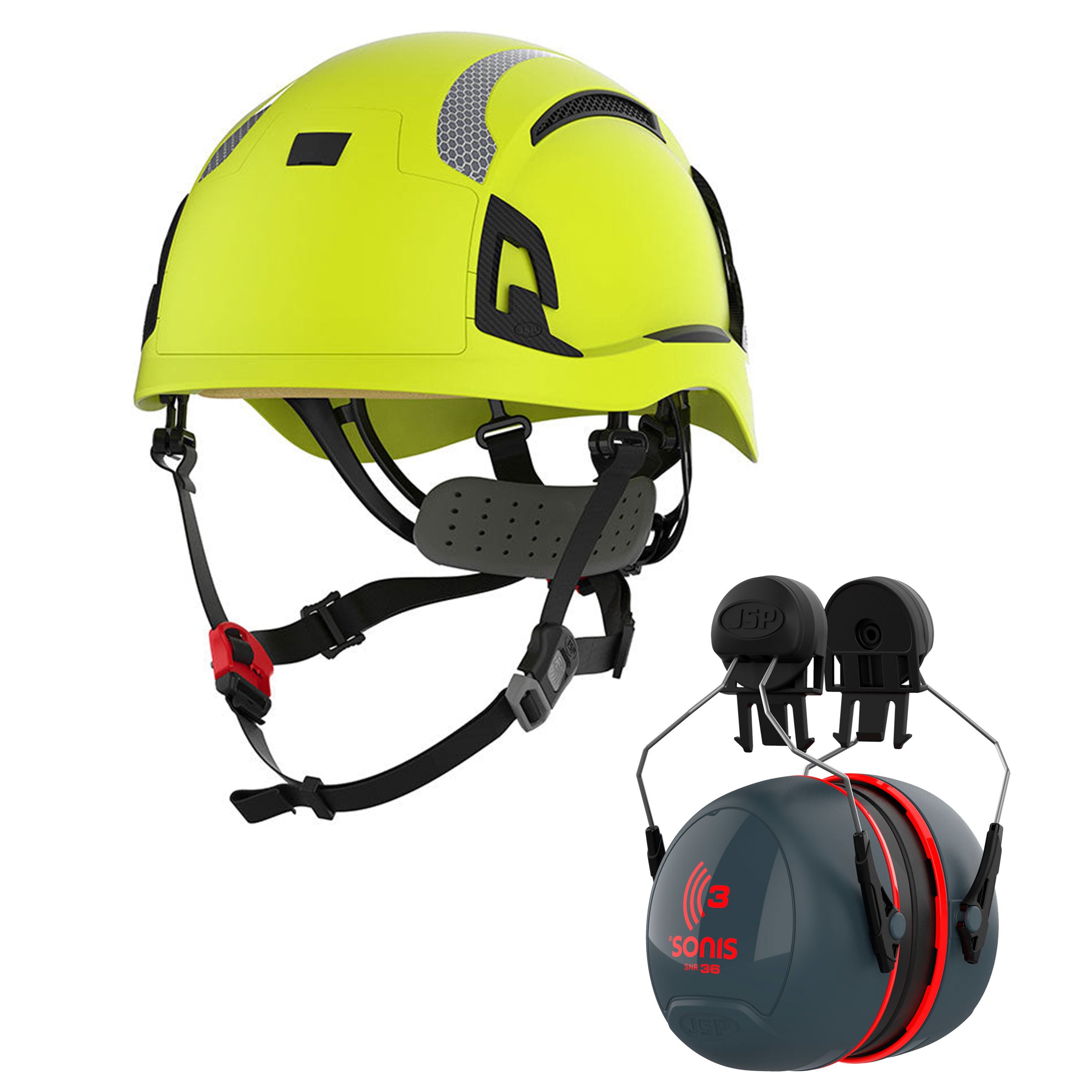 JSP EVO Alta Dualswitch With JSP Sonis Ear Defenders Hard Hat Kit | Hi ...