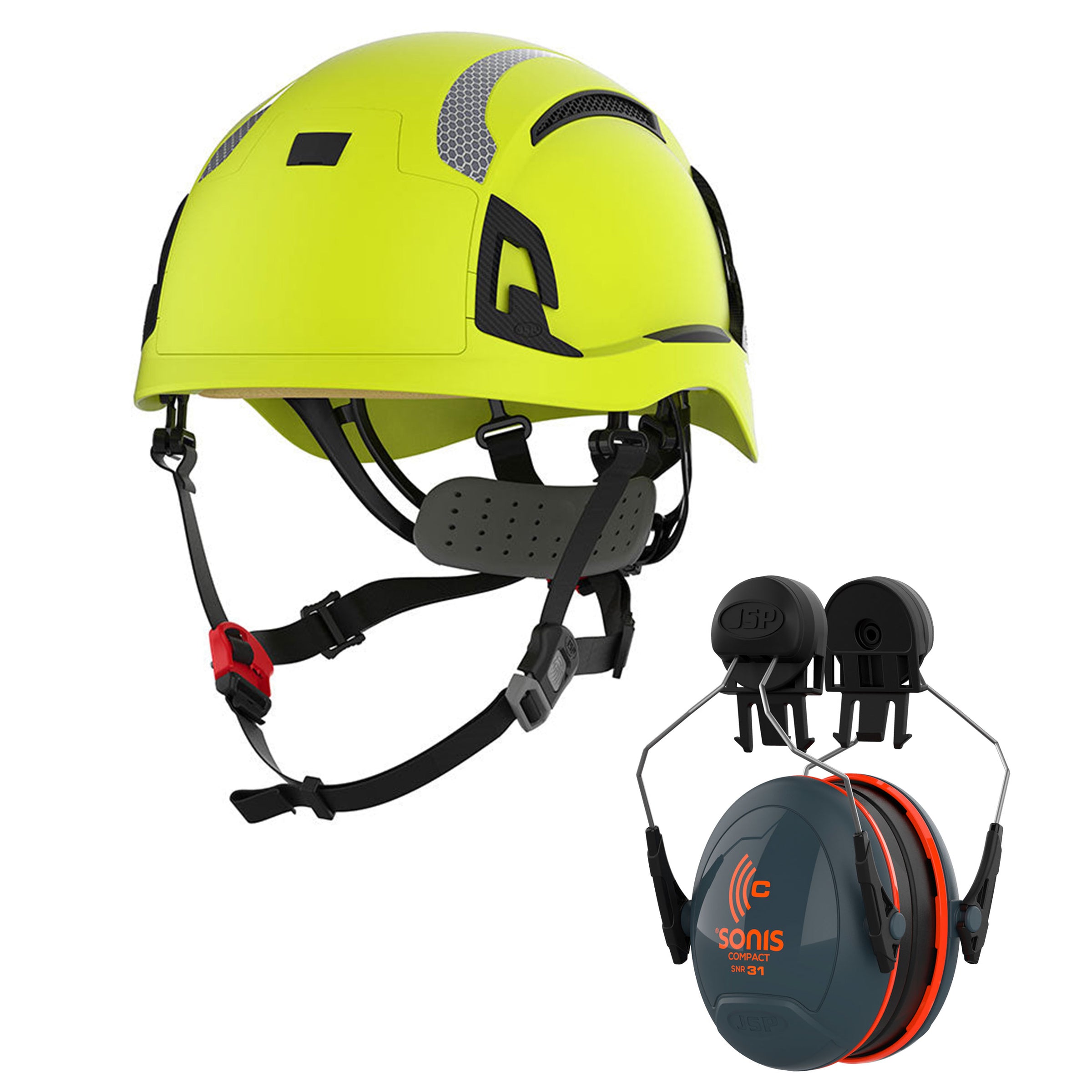 JSP EVO Alta Dualswitch With JSP Sonis Ear Defenders Hard Hat Kit | Hi ...