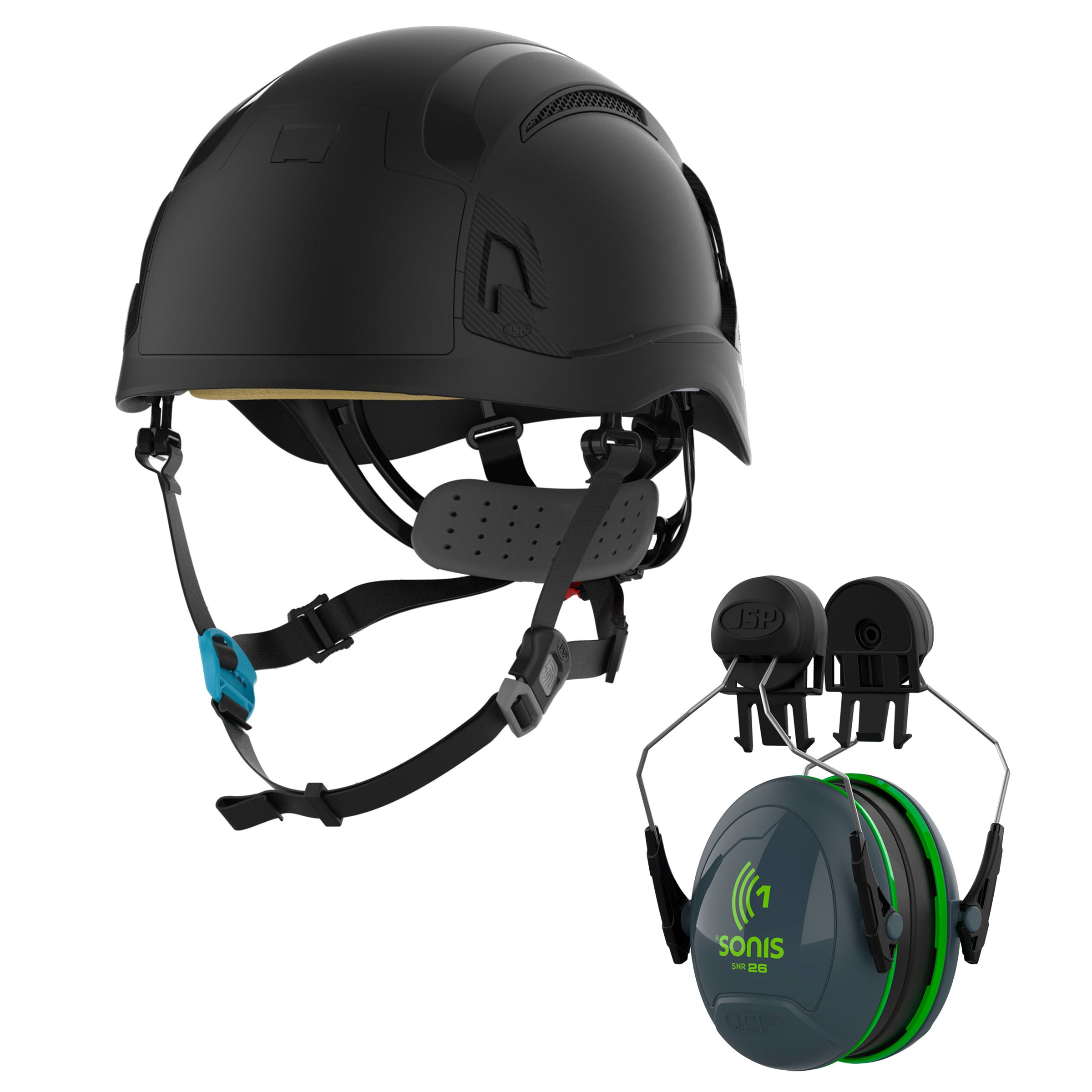 JSP EVO Alta Skyworker With JSP Sonis Ear Defenders Hard Hat Kit ...