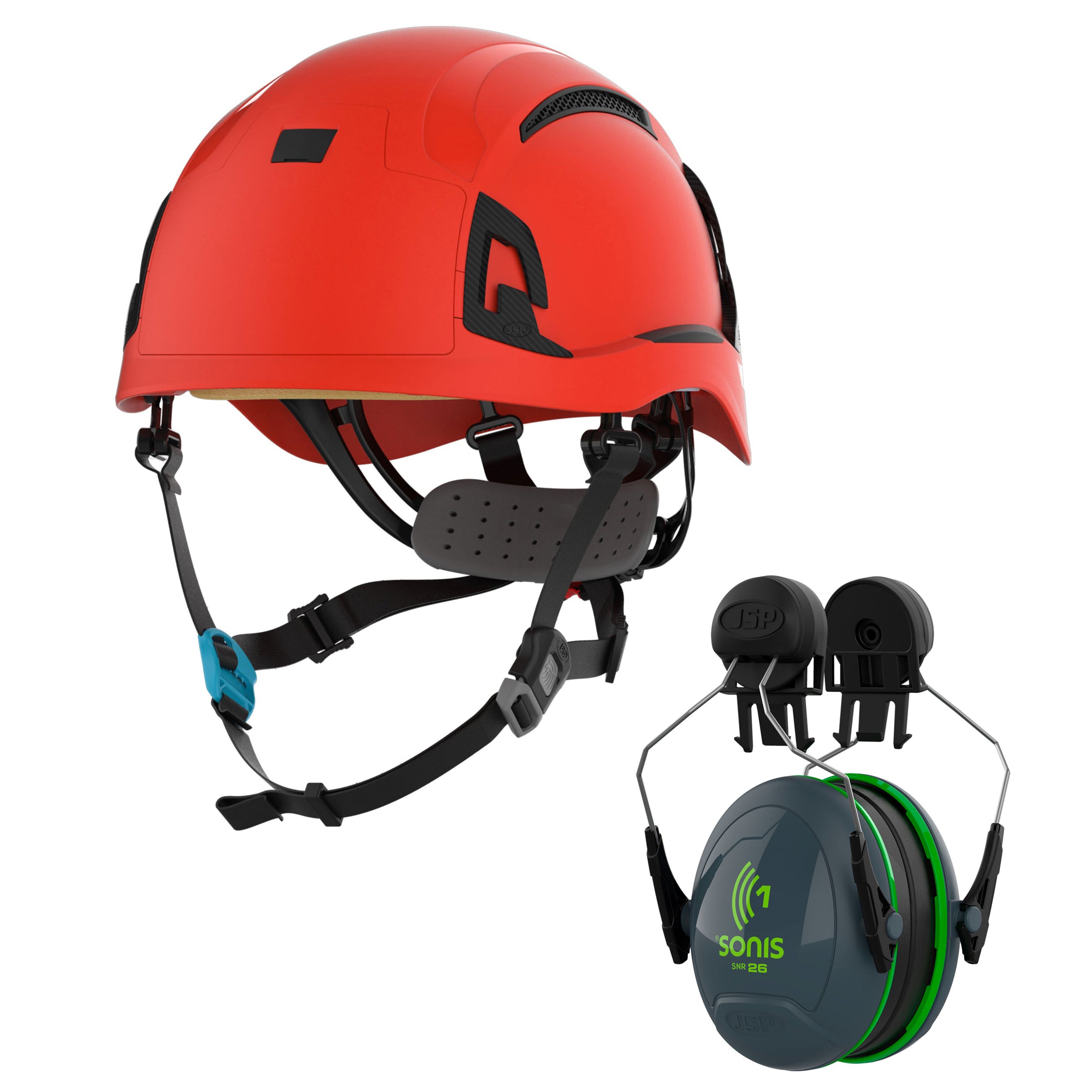 JSP EVO Alta Skyworker With JSP Sonis Ear Defenders Hard Hat Kit | Hi ...