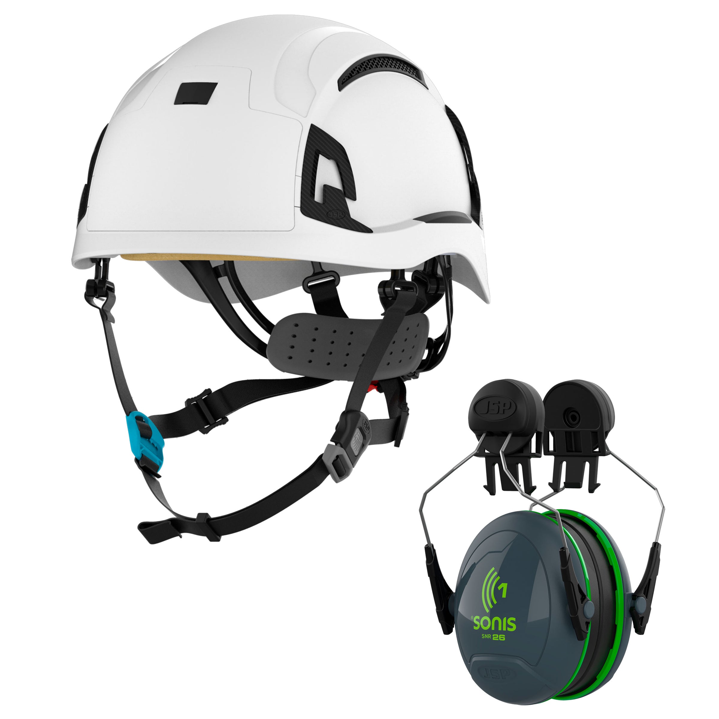 JSP EVO Alta Skyworker With JSP Sonis Ear Defenders Hard Hat Kit ...