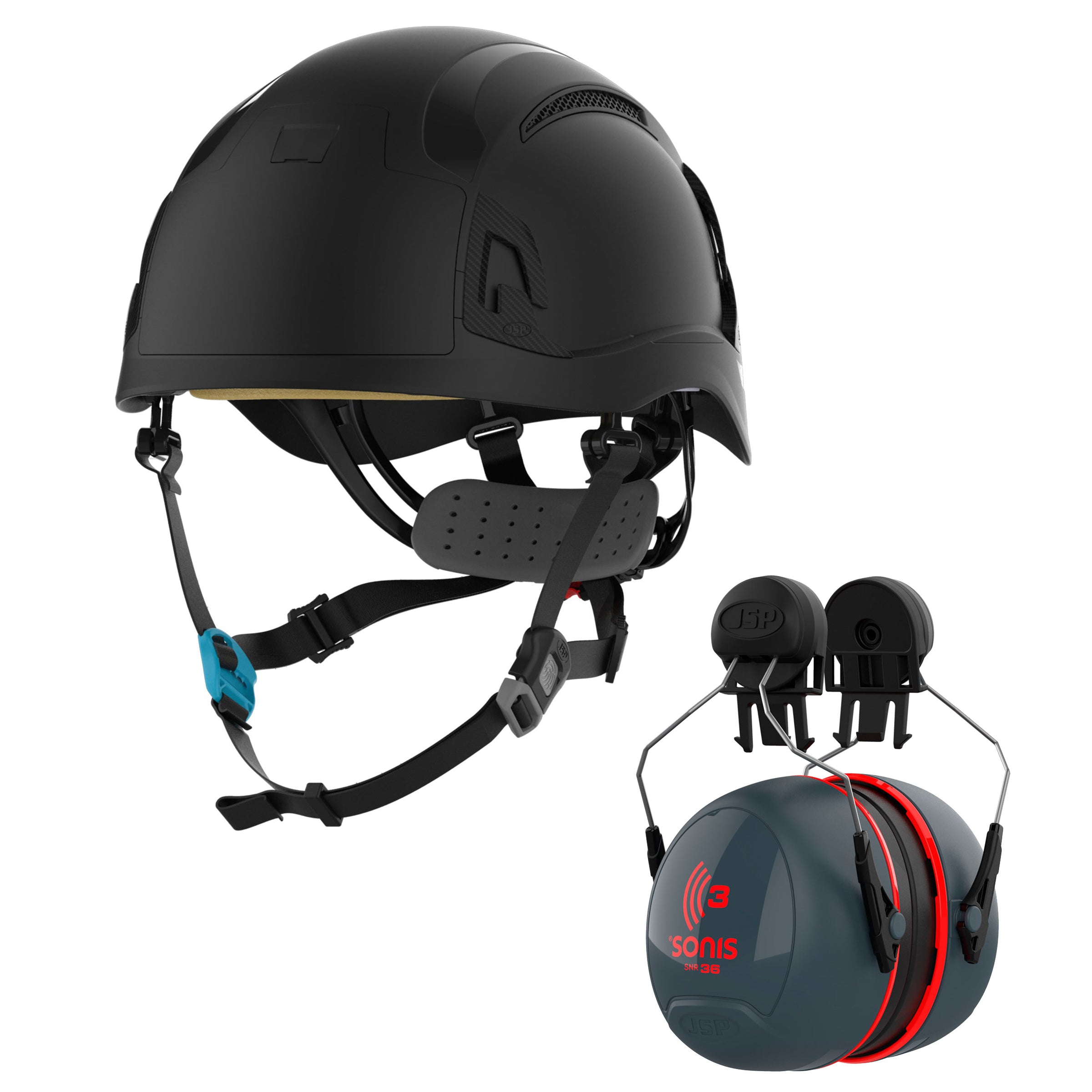 JSP EVO Alta Skyworker With JSP Sonis Ear Defenders Hard Hat Kit ...