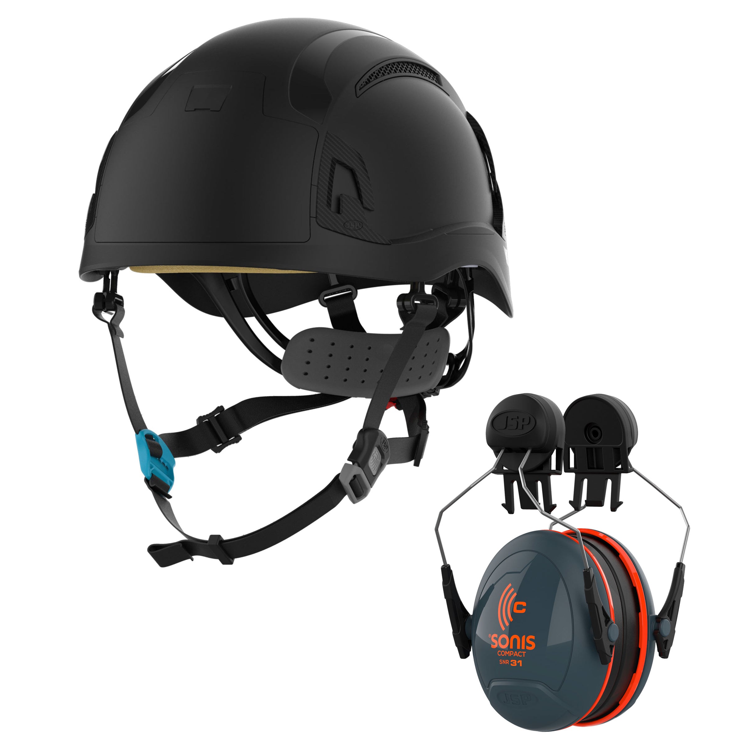 JSP EVO Alta Skyworker With JSP Sonis Ear Defenders Hard Hat Kit ...