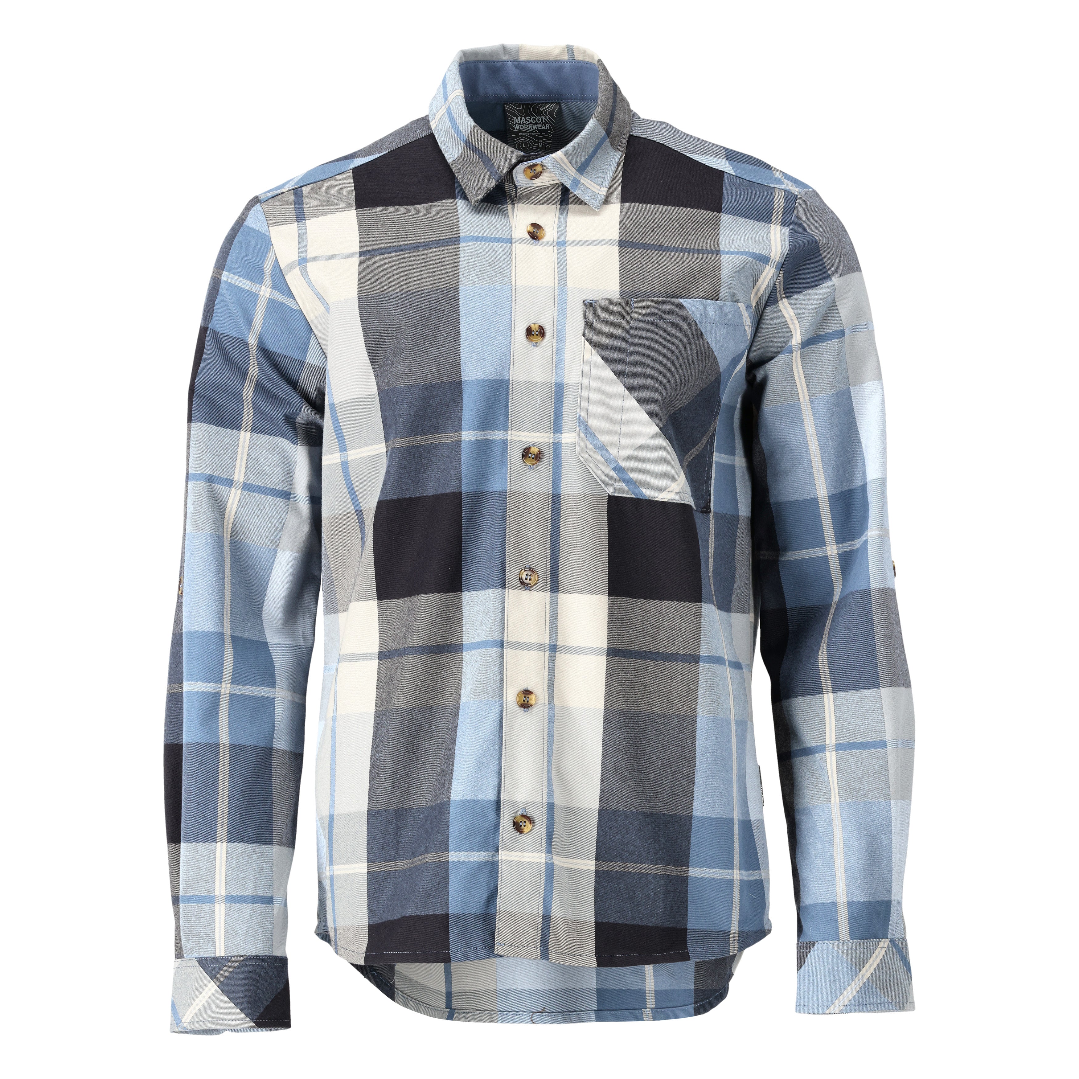 Mascot Customized 22904-446-199 Shirt - Dark Navy Checked | Start Safety UK
