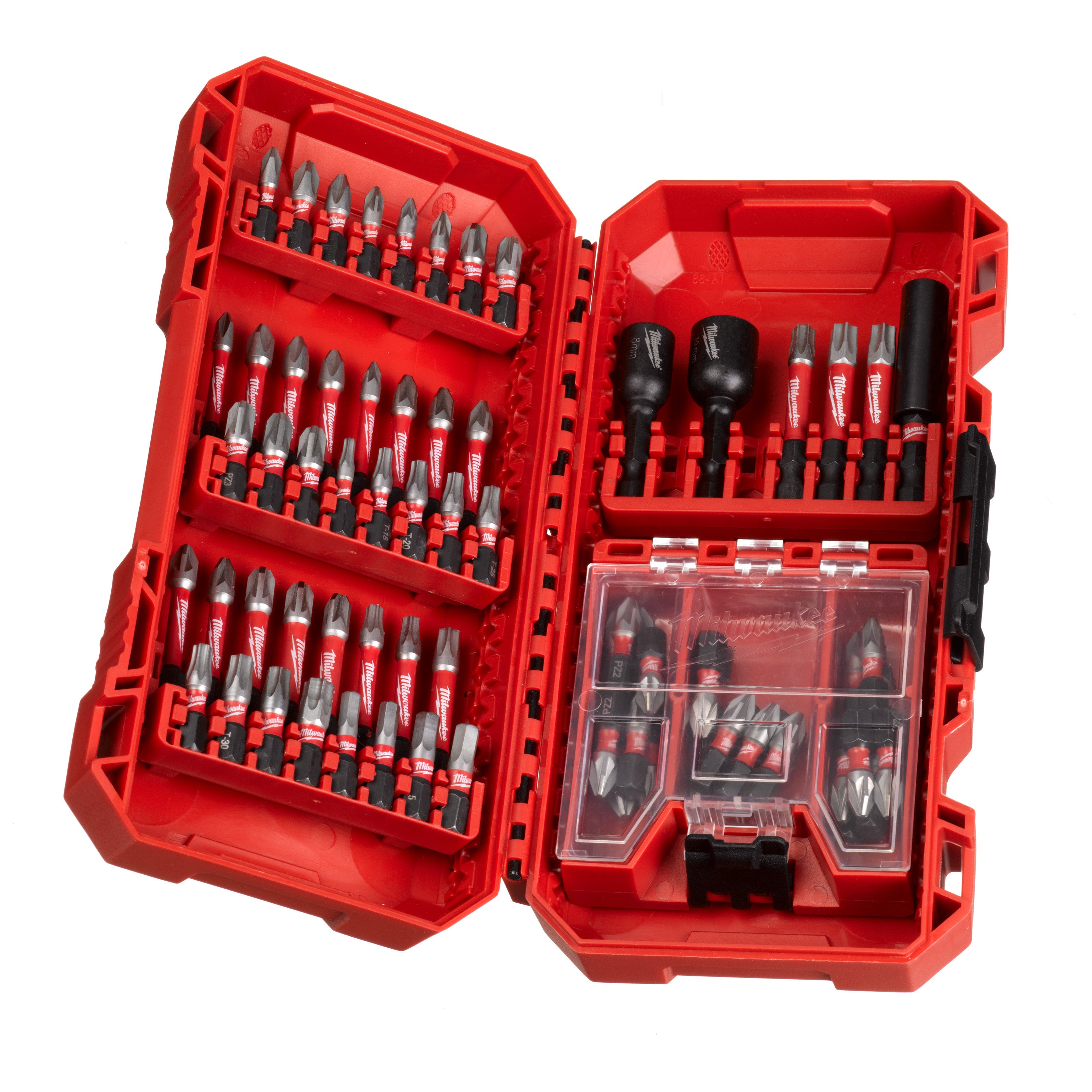 Milwaukee Shockwave 70 Piece PZ PH TX HEX Nut Driver Impact Bit Set In ...