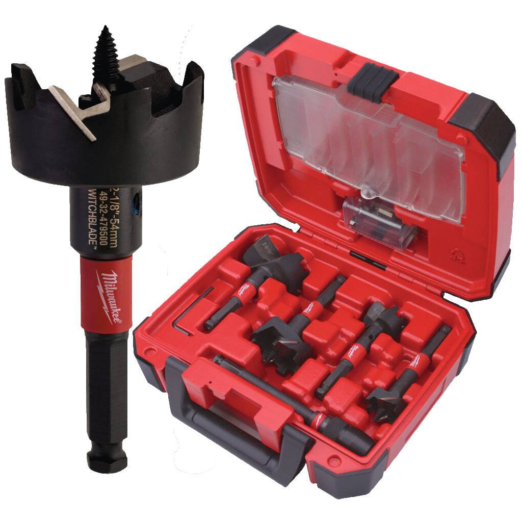 Milwaukee 8 Piece Wood Drill Bit Selfeed Bit Set inc. Case - 4932479488 ...