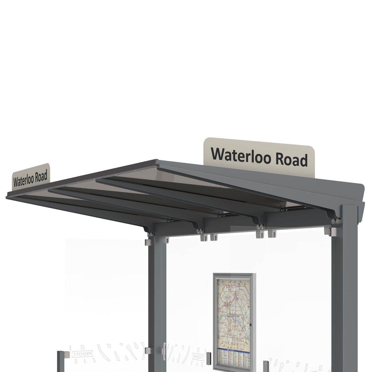 Side Mounted Bus Stop Name Sign For Procity Venice Bus Shelters – Start ...