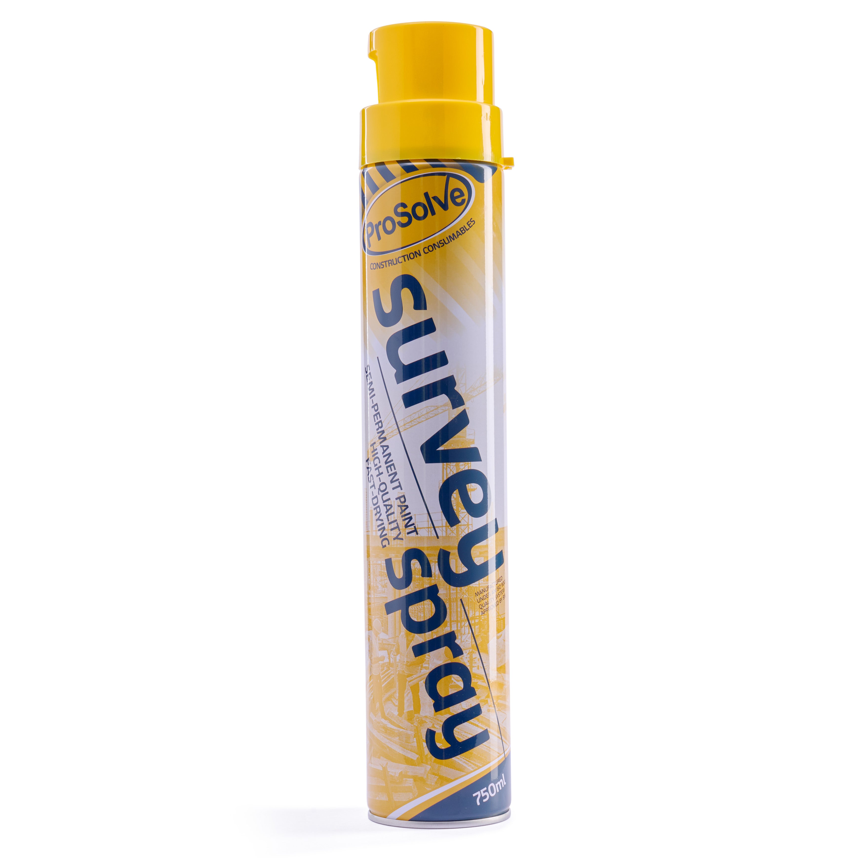 ProSolve Yellow Survey Paint Invertible Aerosol Spray (Acrylic) 750ml ...