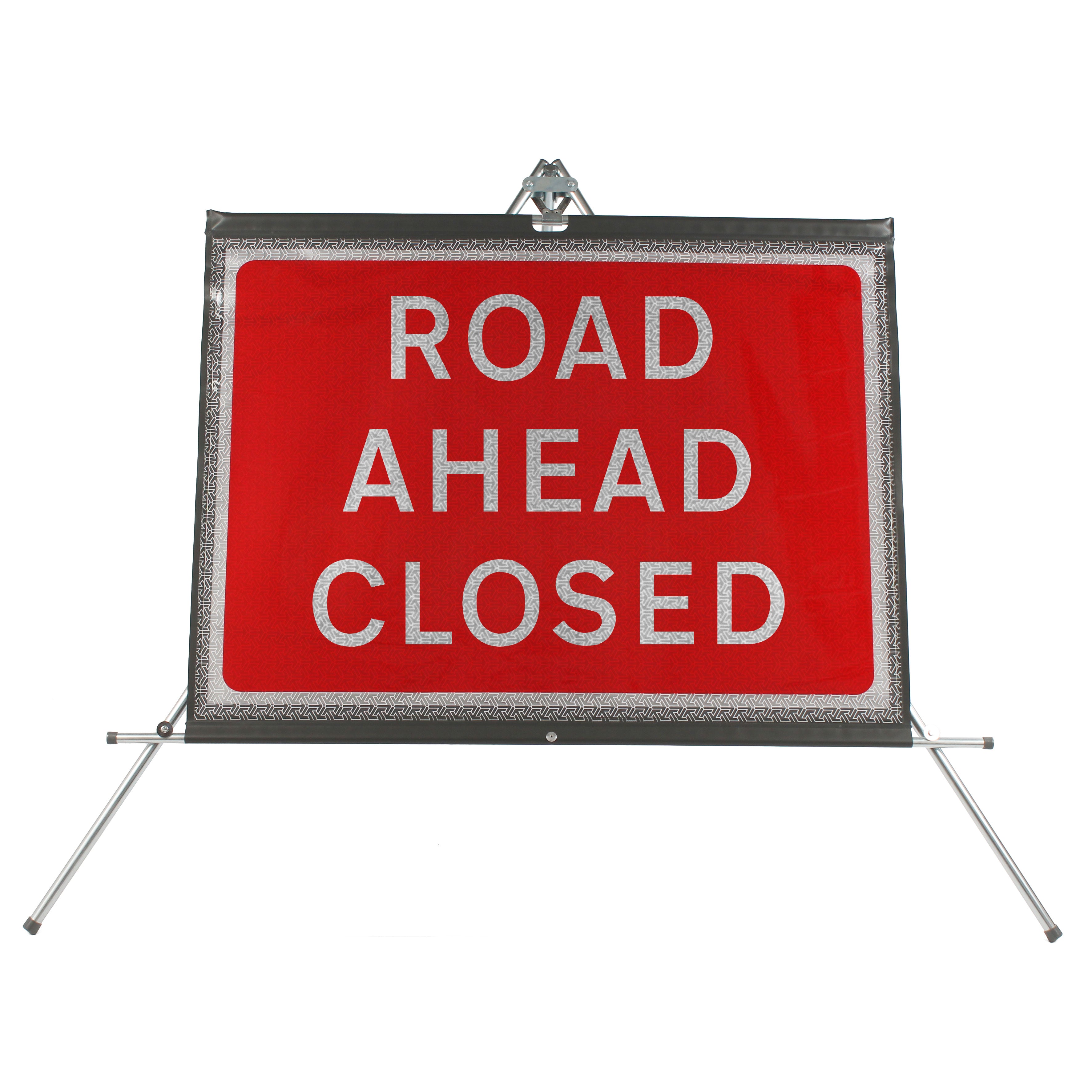 Road Ahead Closed Sign dia.7010.1 Classic Roll Up Road Sign – Start ...