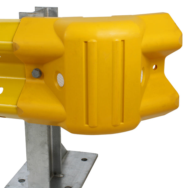 135° External Armco Barrier Corner | Yellow Plastic With Reflectors ...