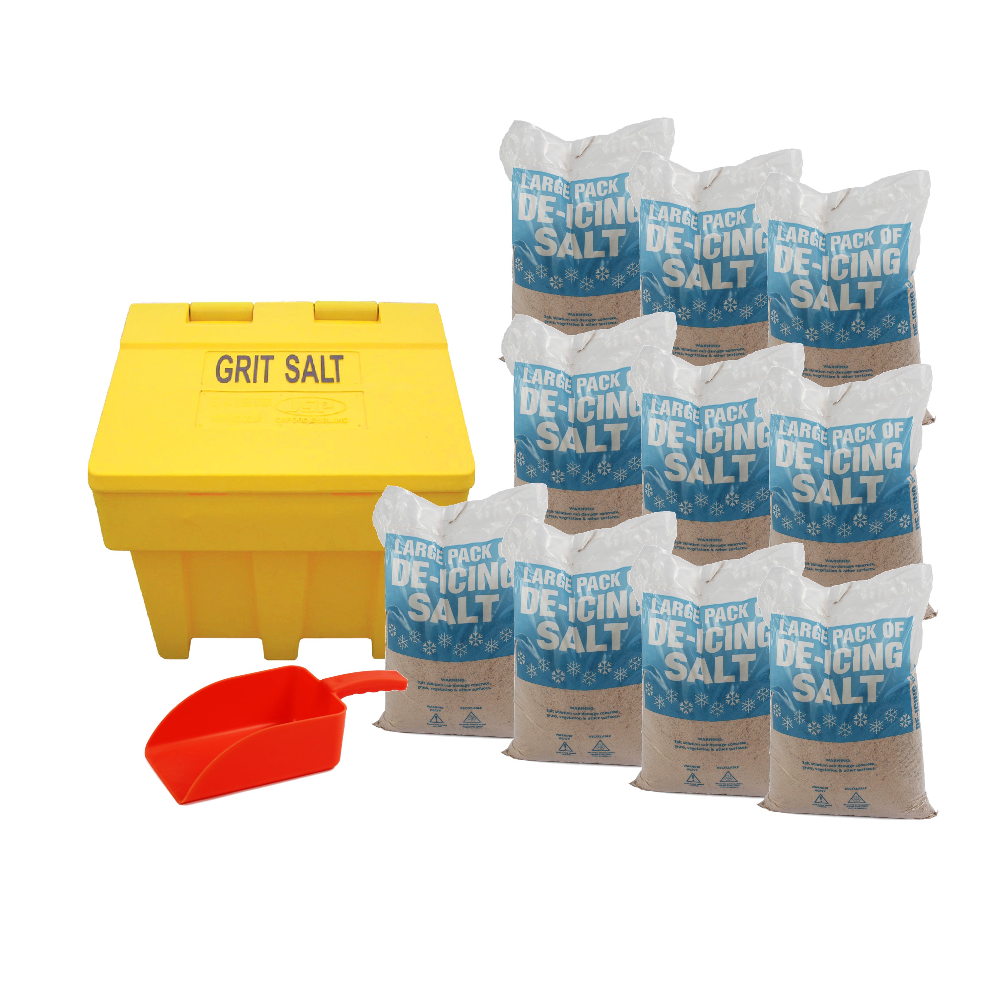 Yellow 200l Grit Bin Kit With Scoop & 250Kg Grit – Start Safety UK