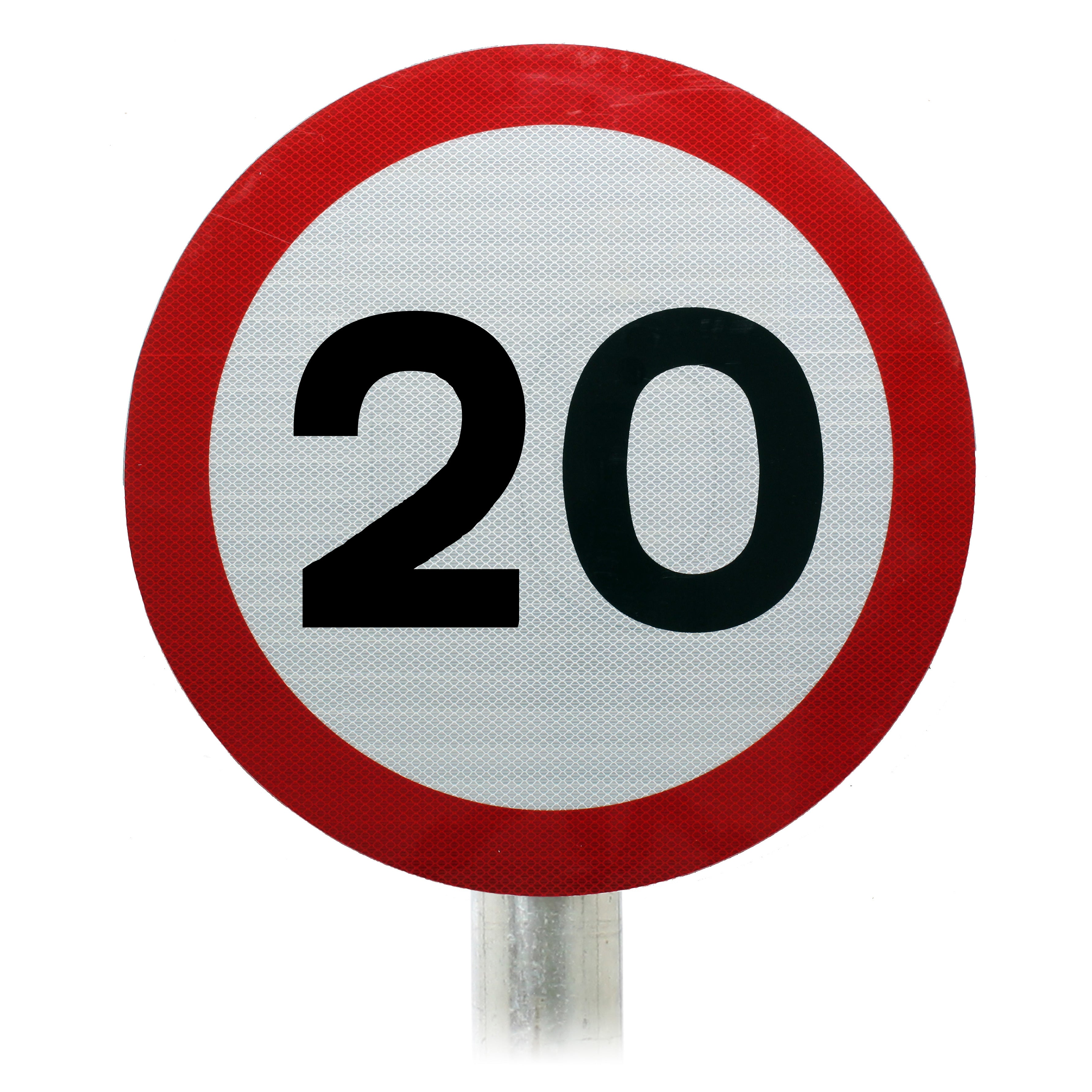 20 mph Sign Post Mounted In R2 Grade Reflective Material – Start Safety UK