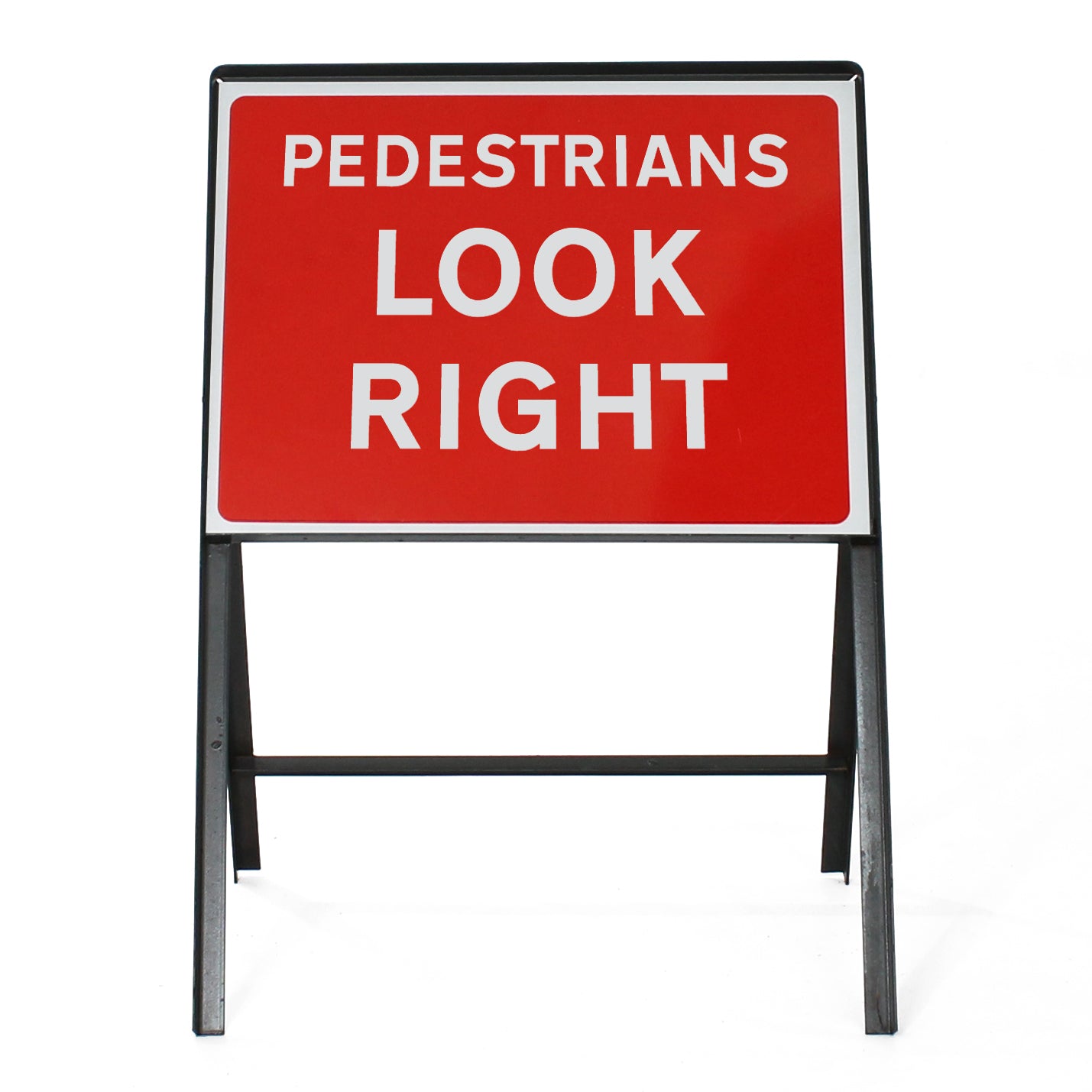 Pedestrians Look Right Metal Sign Face – Start Safety UK