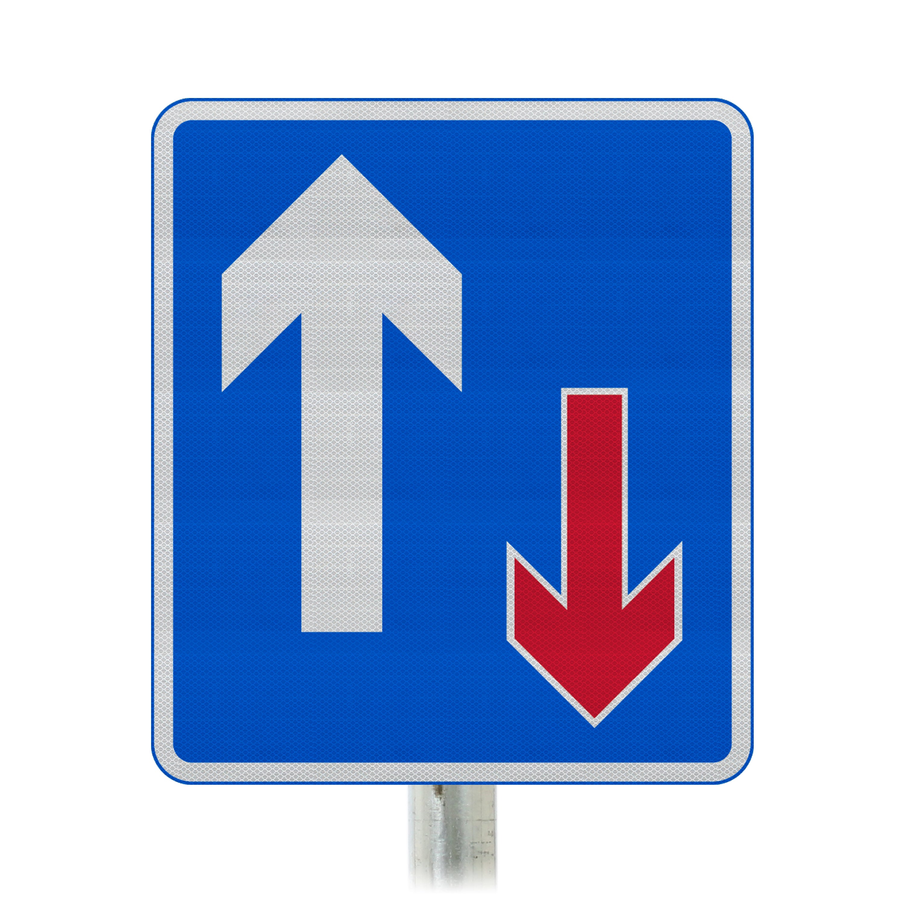 Traffic Has Priority Over Oncoming Vehicles Ahead Sign Face Post ...