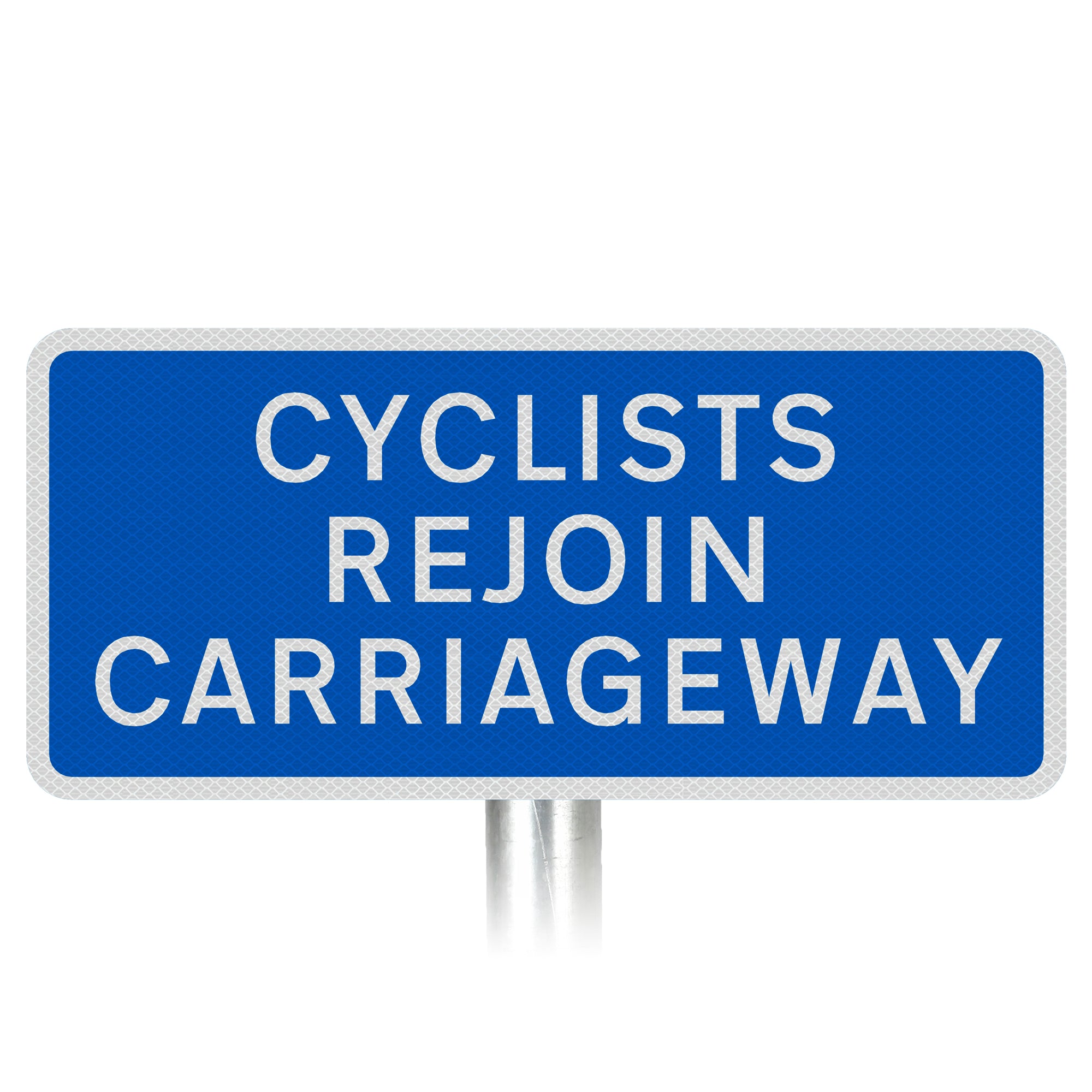 Post Mounted Cyclist Rejoin Carriageway Sign Dia 966 – Start Safety UK