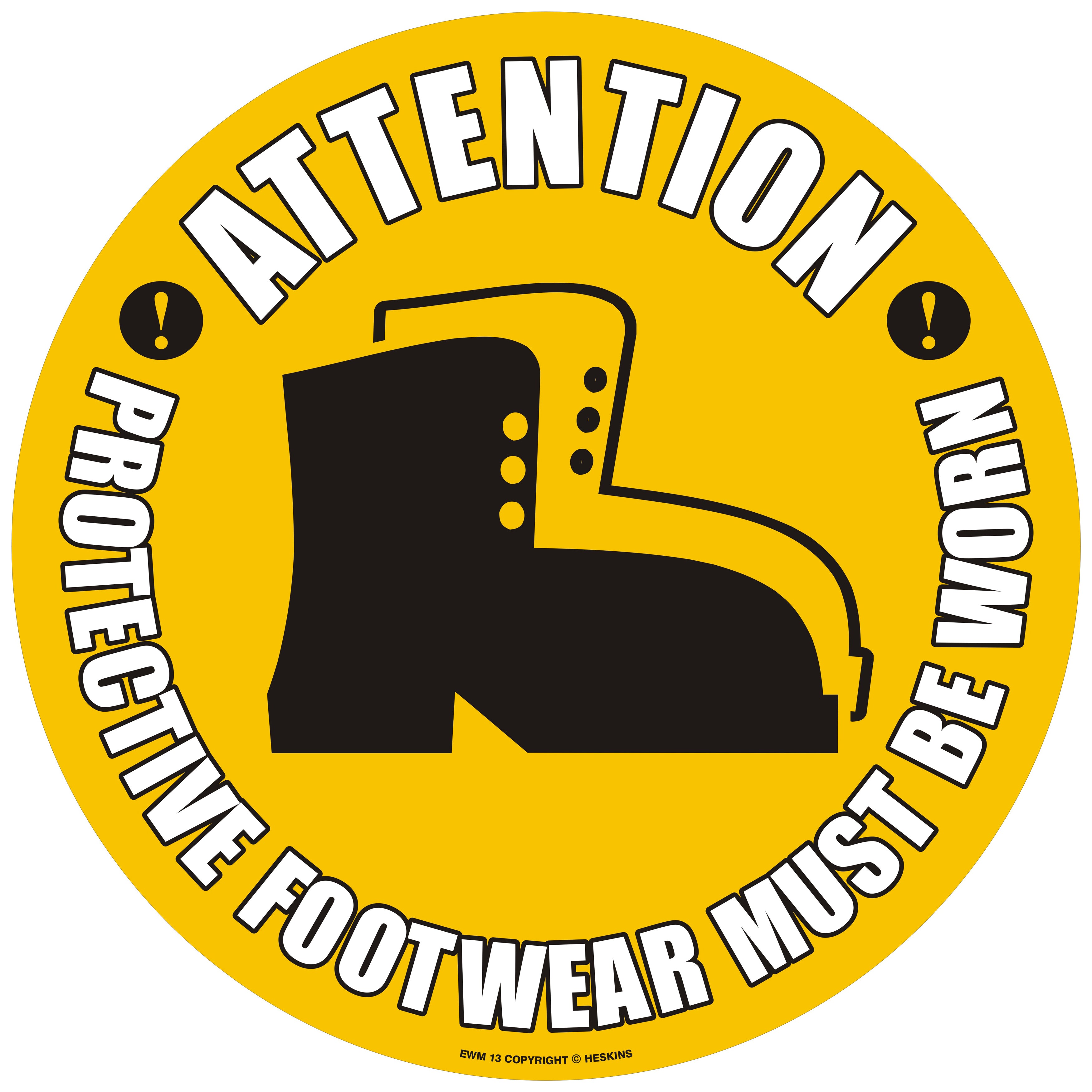 Protective Footwear Zone Floor Sign, 430mm - Self Adhesive – Start ...