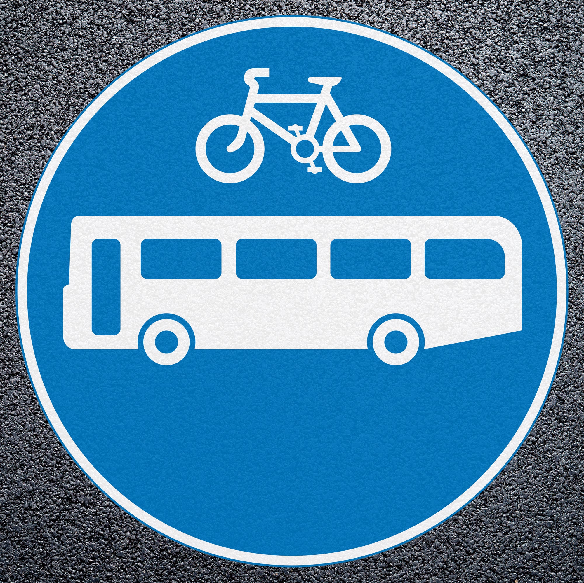Buses & Cycles Route Road Marking - Thermoplastic Roundel Dia. 953 ...
