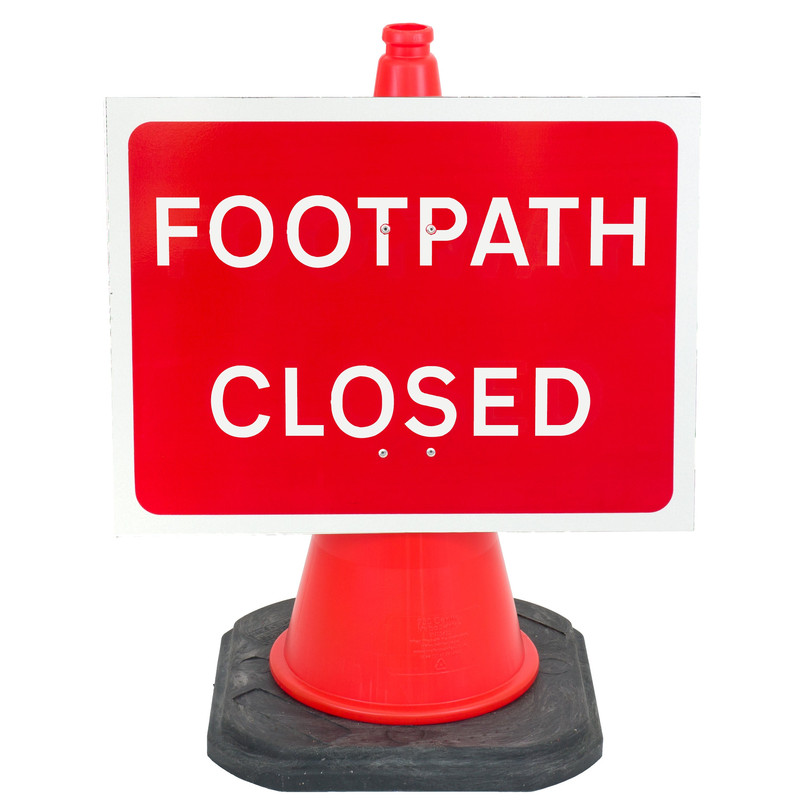 'Footpath Closed' Cone Sign - Cone Sold Separately – Start Safety UK