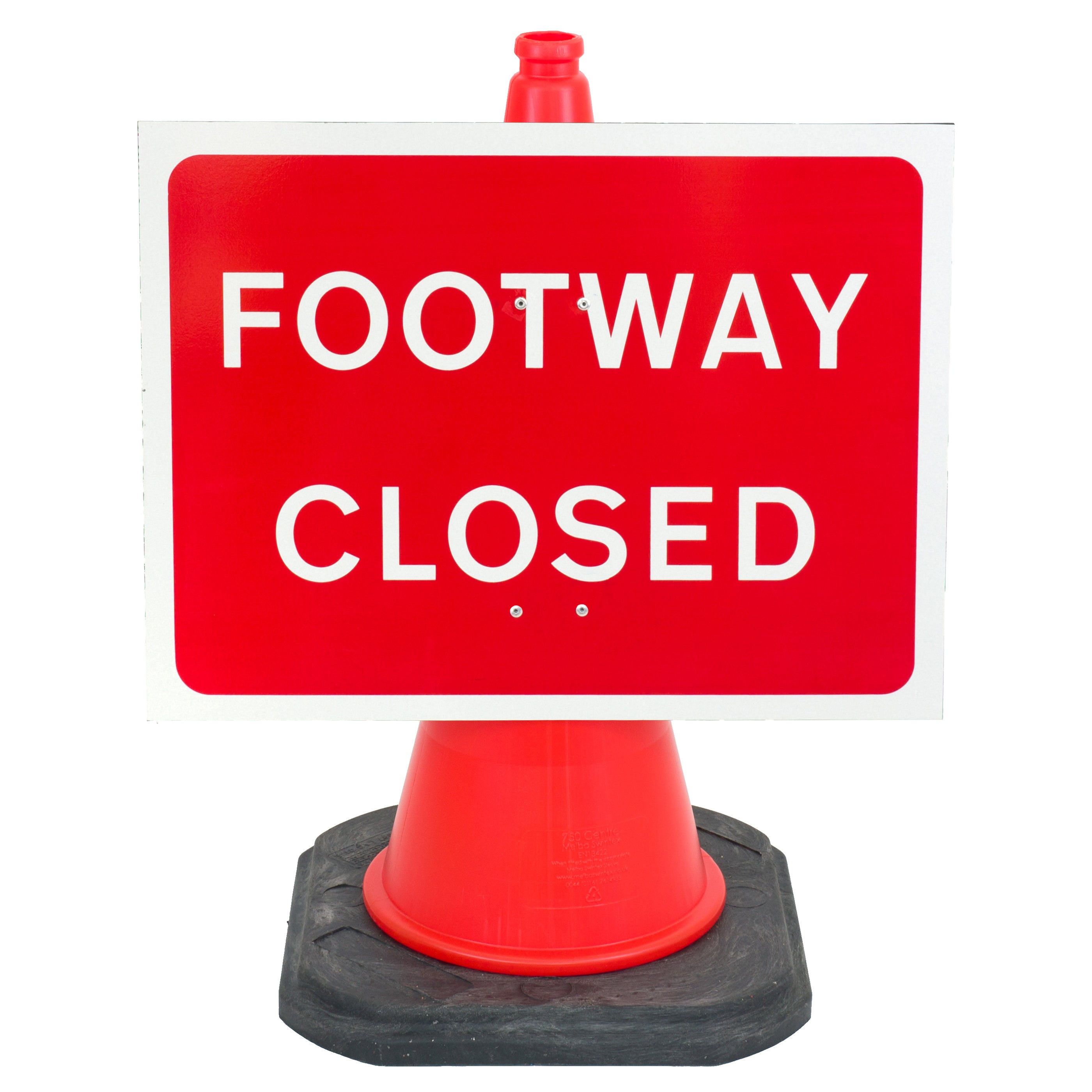 'Footway Closed' Cone Sign - Cone Sold Separately – Start Safety UK