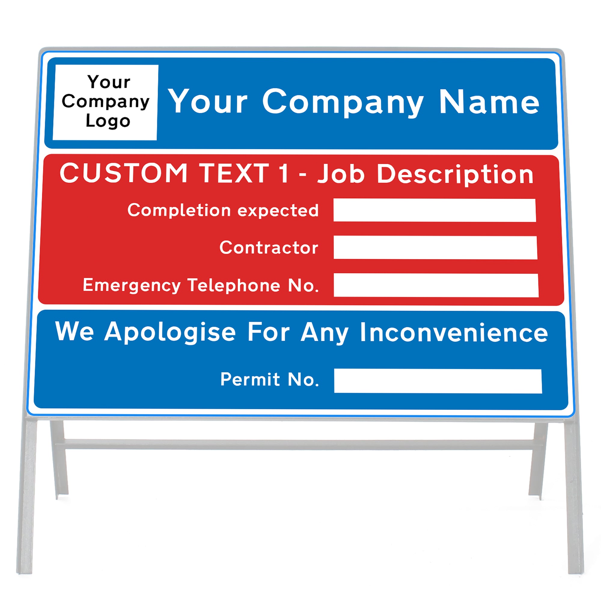 Dry Wipe Custom Information Board | Dia. 7008 | Zintec | 1050x750mm ...