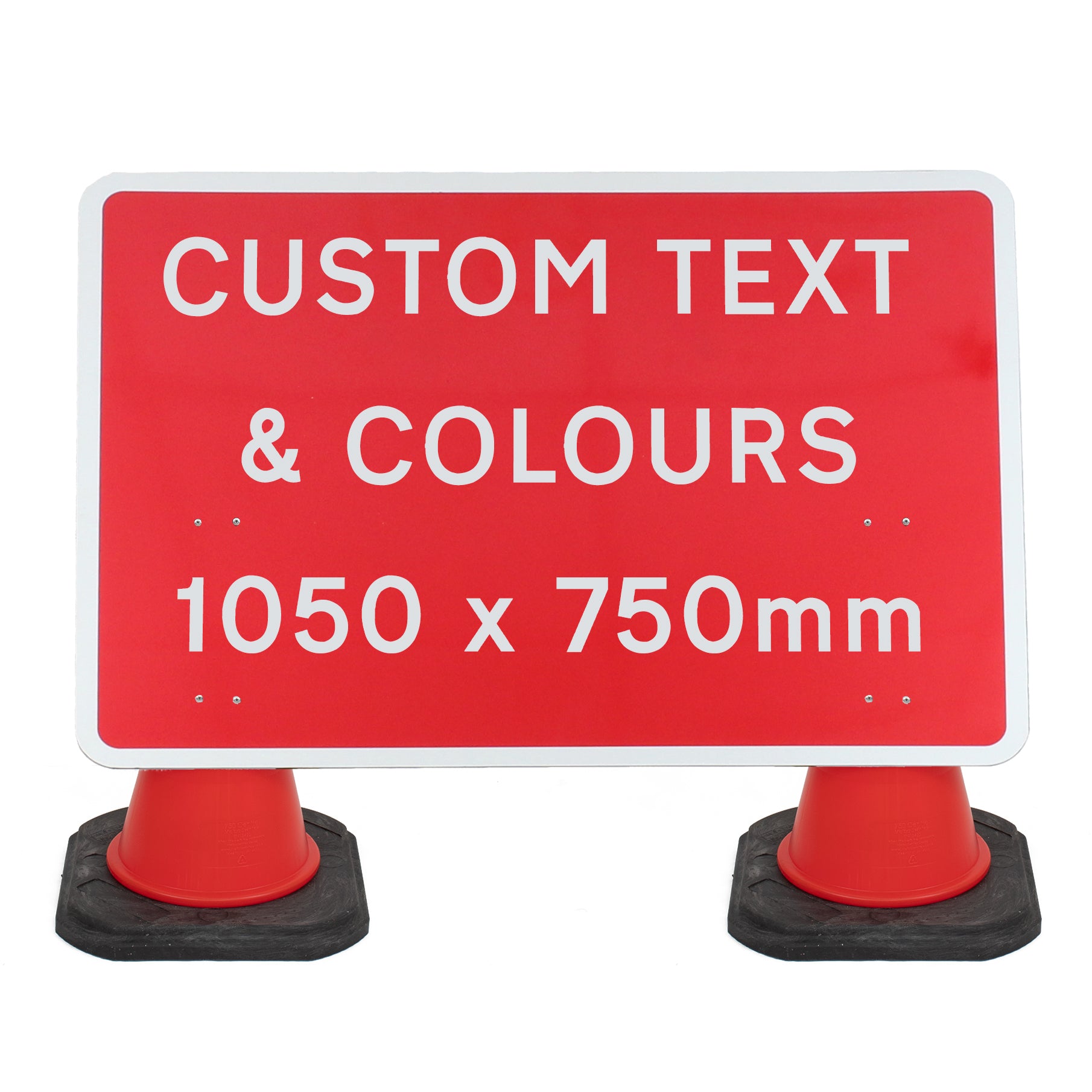 Custom 1050x750mm Cone Sign | Plastic Backing | Start Safety UK