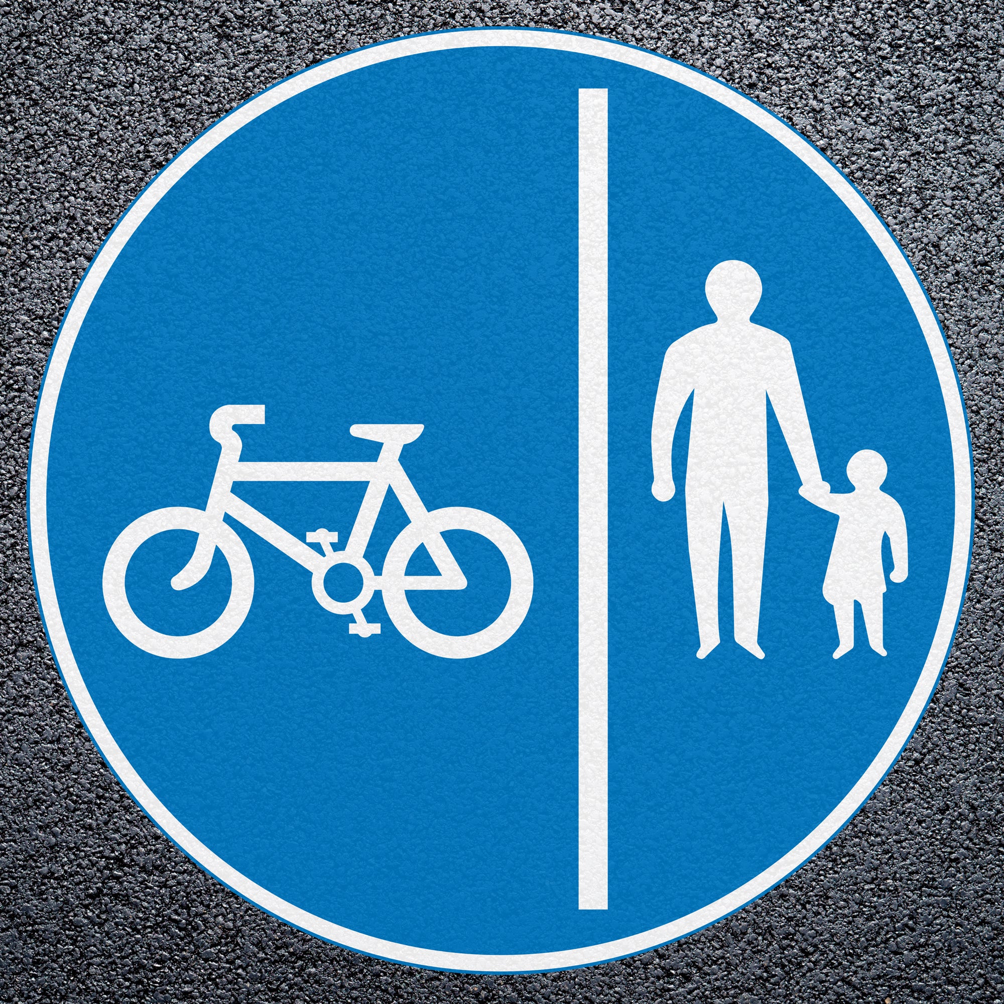 Cyclists Keep Left Road Marking - Thermoplastic Roundel Dia. 957B ...