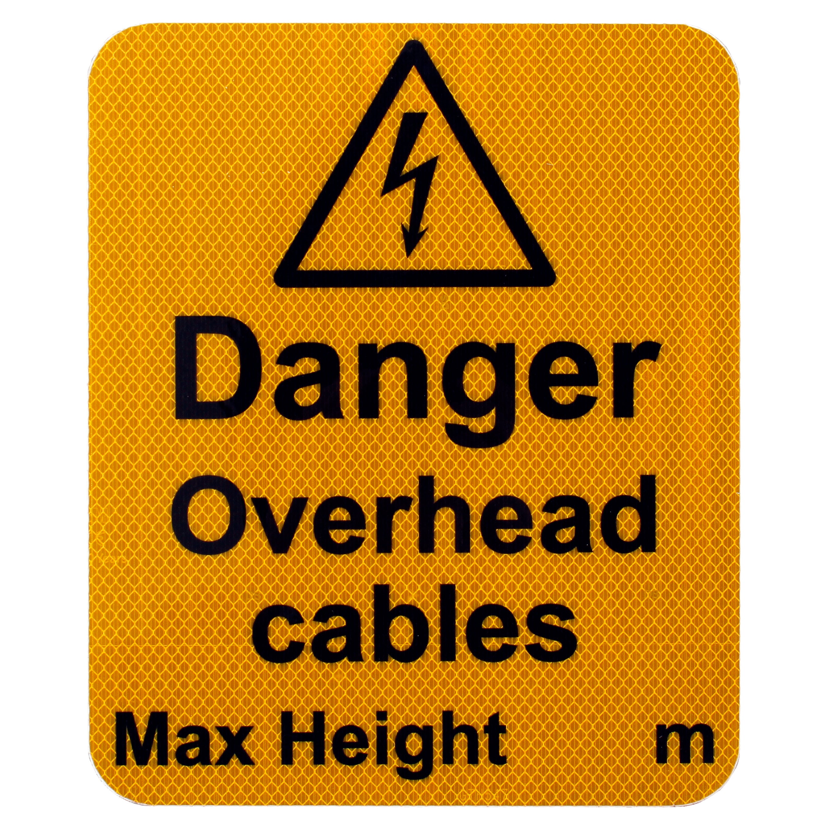 Reflective Danger Overhead Cables Sign For GS6 Height Barriers – Start ...