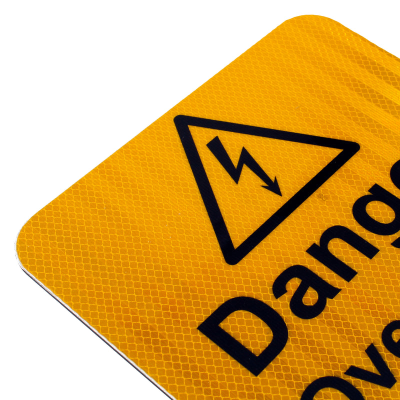 Reflective Danger Overhead Cables Sign For GS6 Height Barriers – Start ...