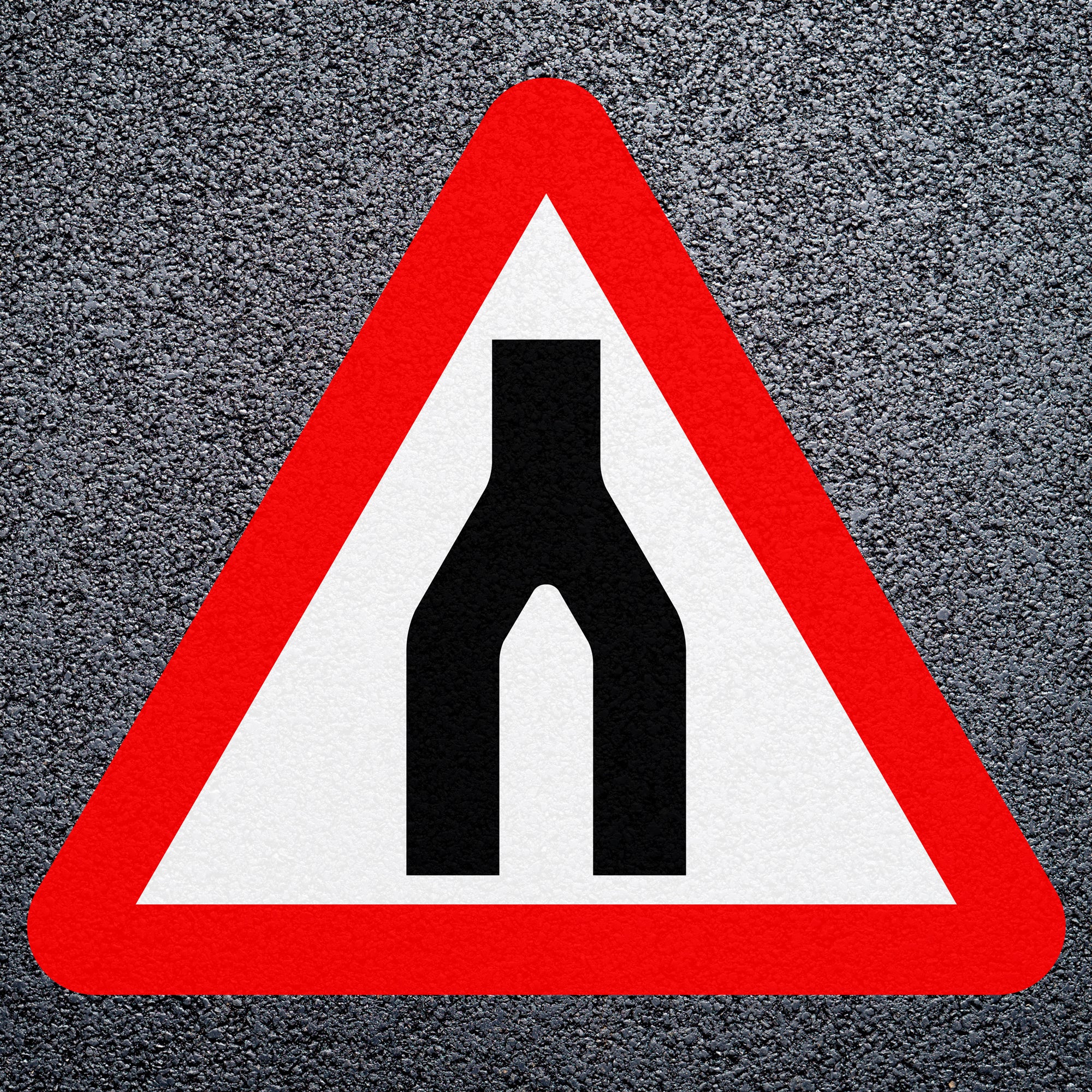 Dual Carriageway Ends Red Triangle Road Marking - Thermoplastic Symbol ...