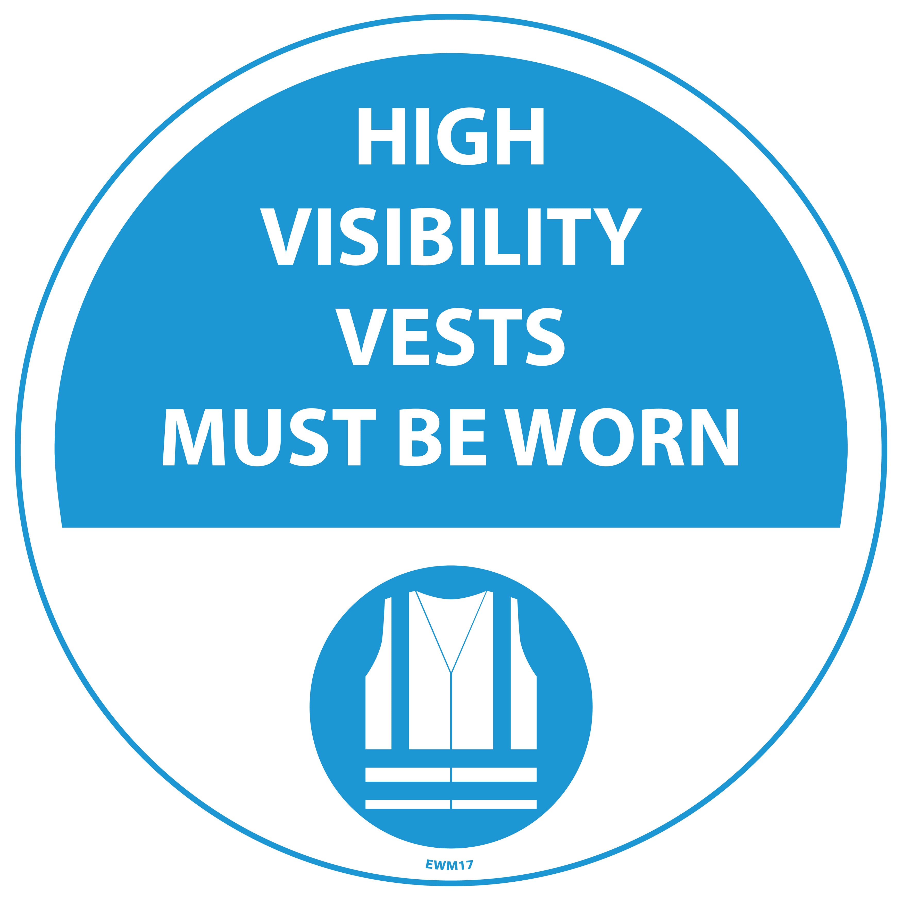 Hi-Vis Jackets Must Be Worn Floor Sign, 430mm - Self Adhesive – Start ...