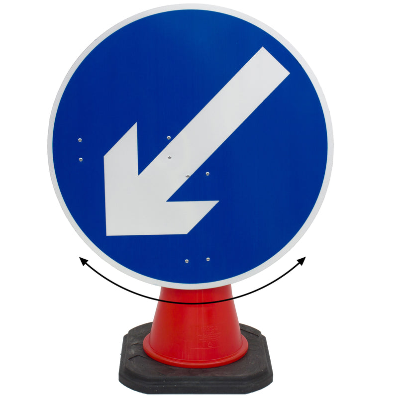 Reversible Keep Left / Right Cone Sign 610L - (Cone Sold Separately ...