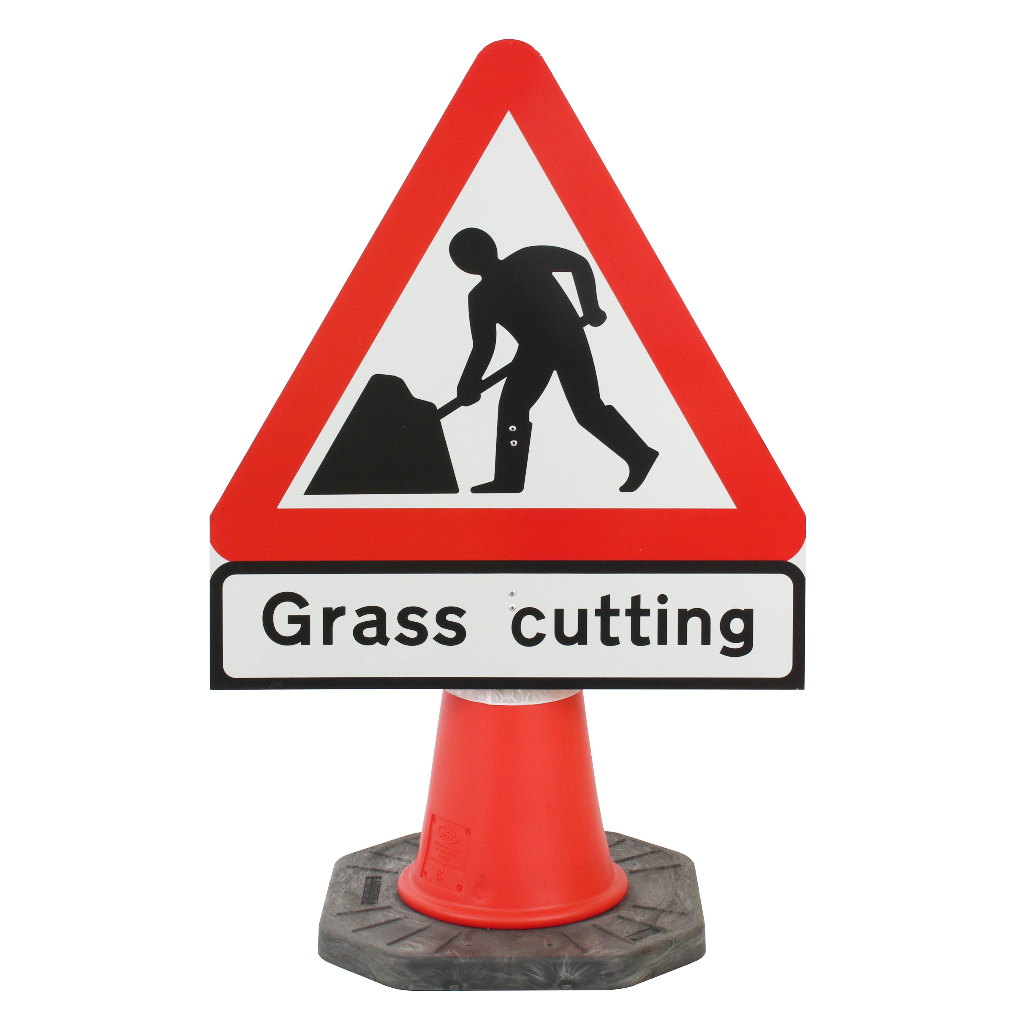 Men at Work with Grass Cutting Cone Sign 7001.1 (Cone Sold Separate ...