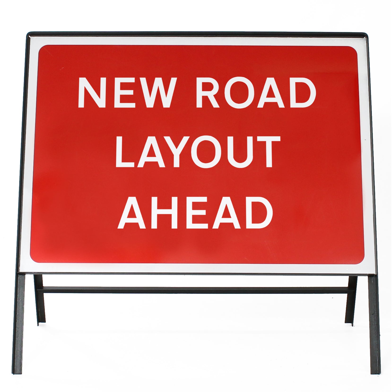 New Road Layout Ahead Sign - Zintec Metal Sign Face | 1050x750mm ...