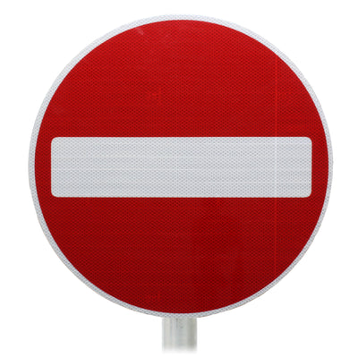 No Entry Post Mounted Sign With Optional Clips – Start Safety UK